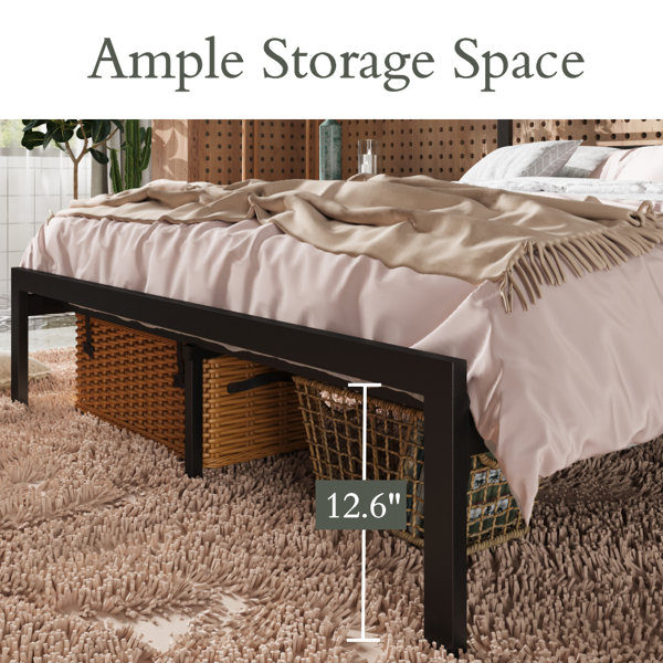 Wade Logan® Azaruddin Metal Storage Platform Bed with Headboard Shelf ...