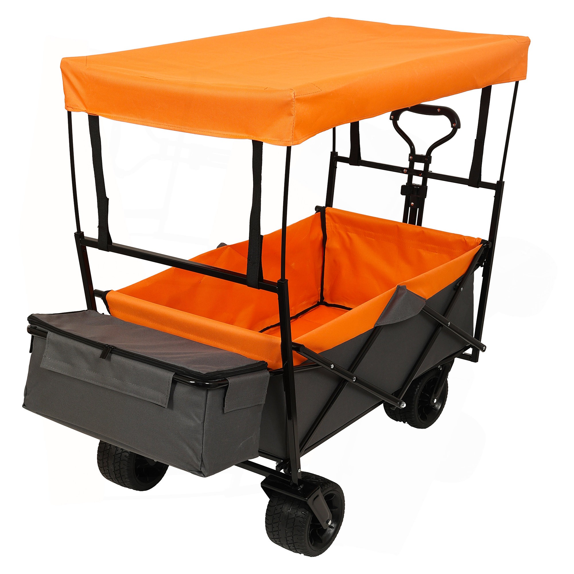 Alxfarton 480Lbs Collapsible Wagon With Canopy,Wagon Stroller With 7 ...