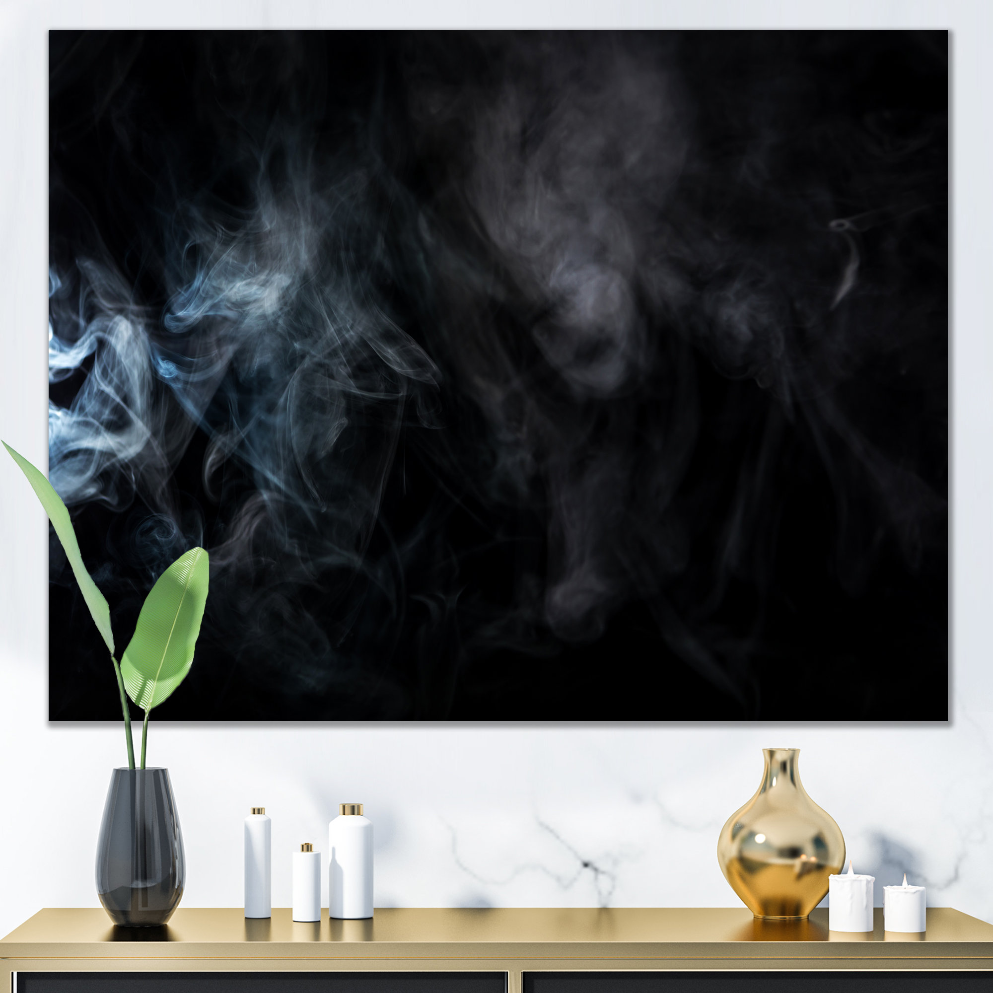 Wrought Studio™ Grey And Black Mystical Storm - Modern Canvas Artwork ...