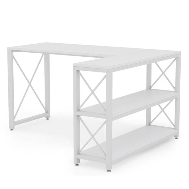 17 Stories Sissie L-Shaped Metal Base Writing Desk & Reviews | Wayfair
