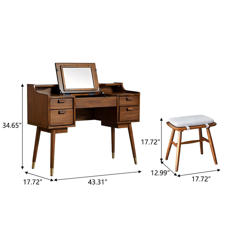 Corrigan Studio® Minimalist Modern Solid Wood Flip-top Multifunctional ...