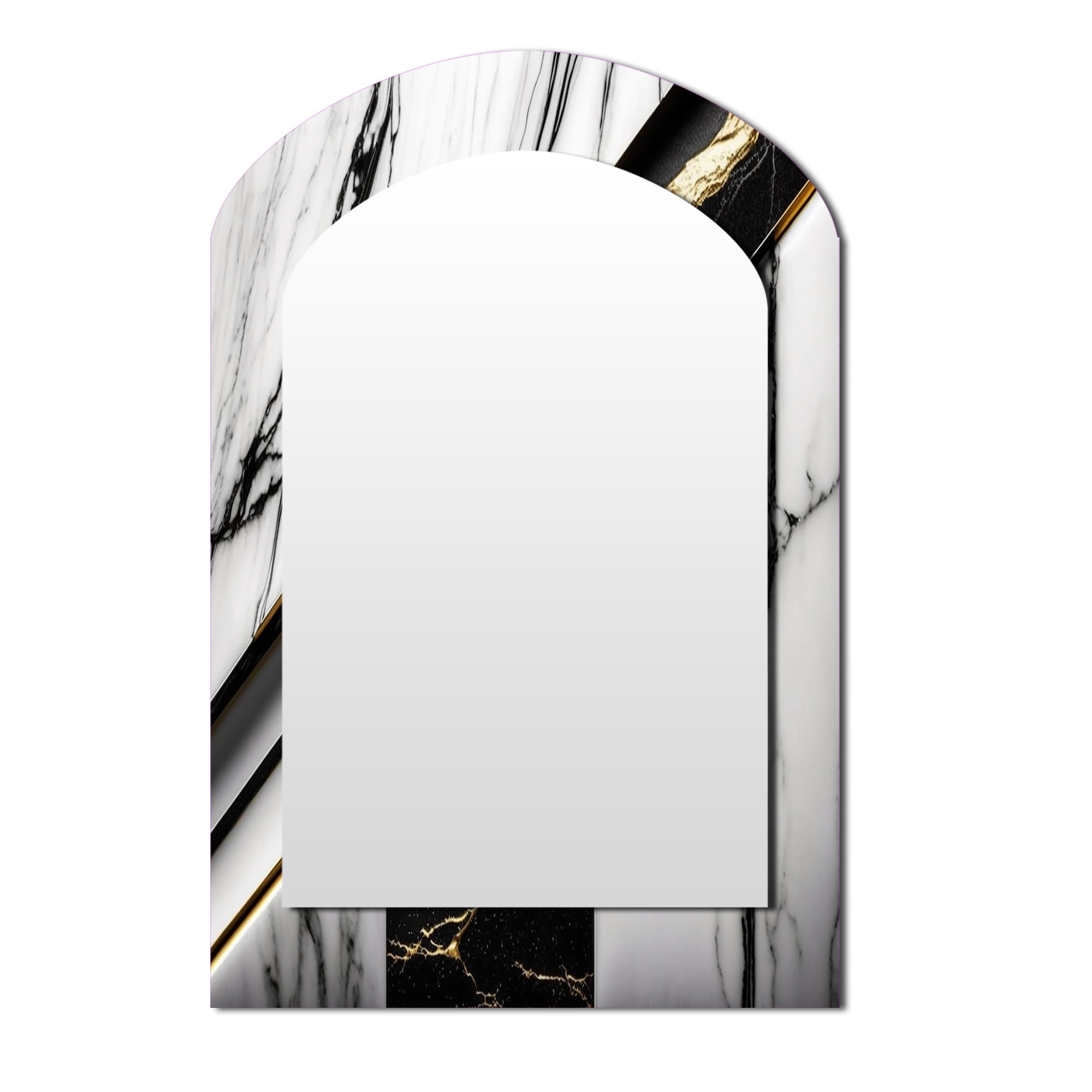 Latitude Run® Abstract Geode Geometric Marble Grey I - Modern Arch Wall ...