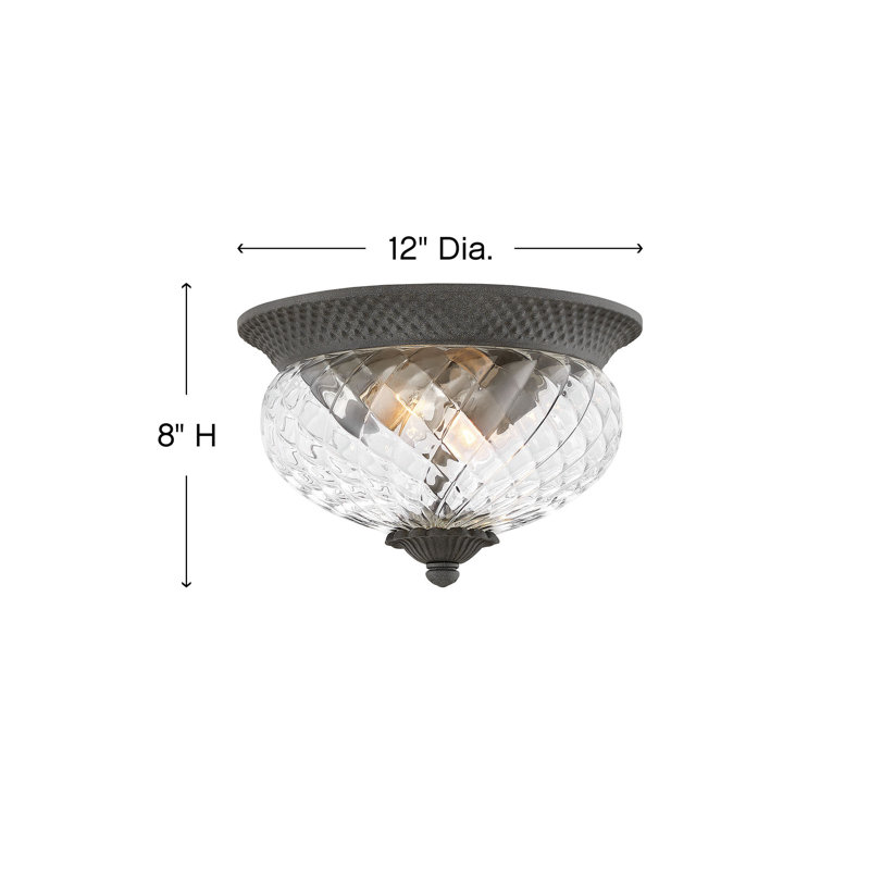 Hinkley Plantation 2-Light Aluminum Outdoor Flush Mount Ceiling Light ...