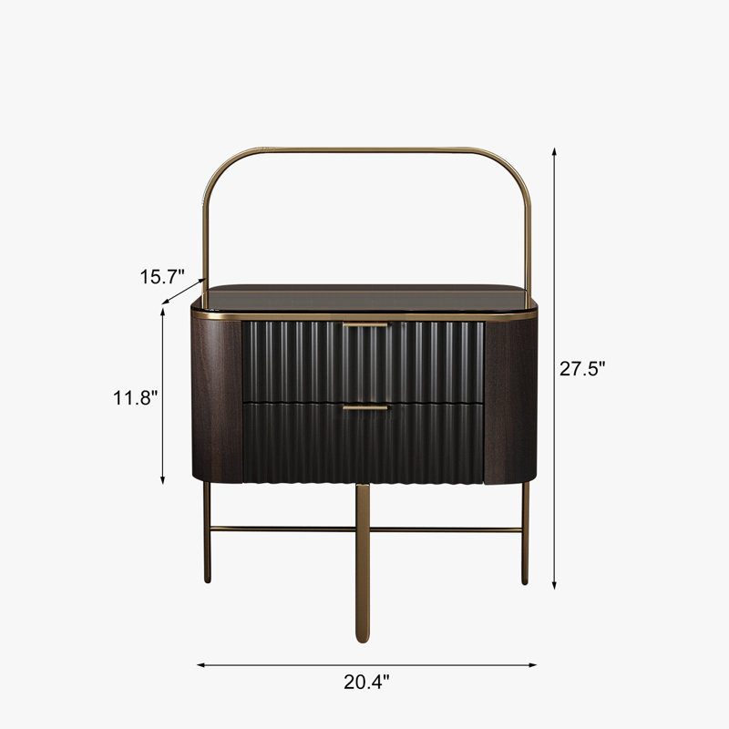 Everly Quinn Ahrie Modern Nightstand.Glass Top & Reviews | Wayfair