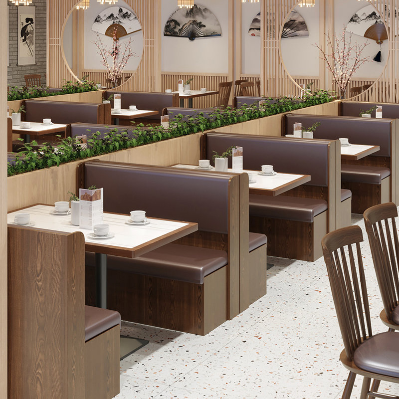 Canadian Linen Retro Light Luxury Cafe Bench Faux Leather Upholstered ...