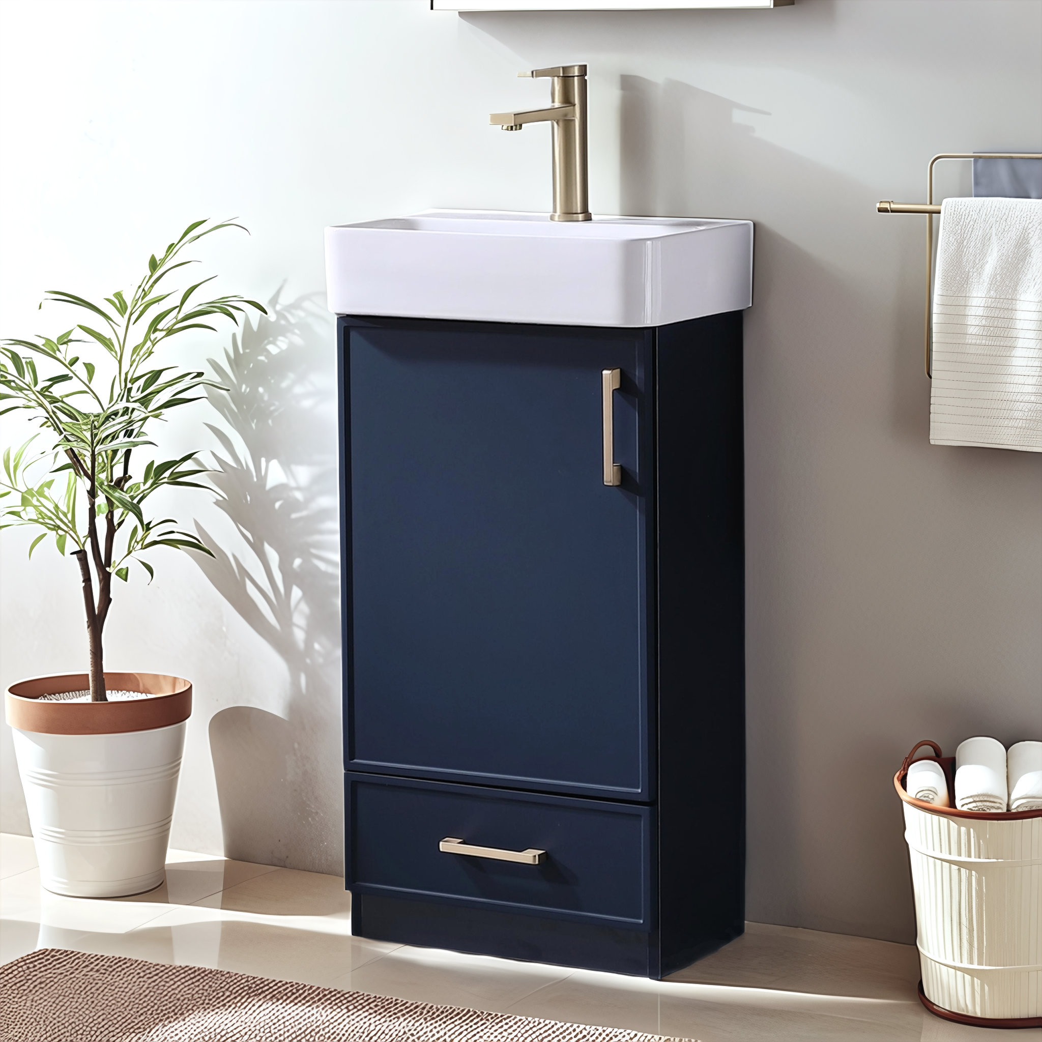 Mercer41 18" Modern Free-standing Bathroom Vanity Set - Wayfair Canada