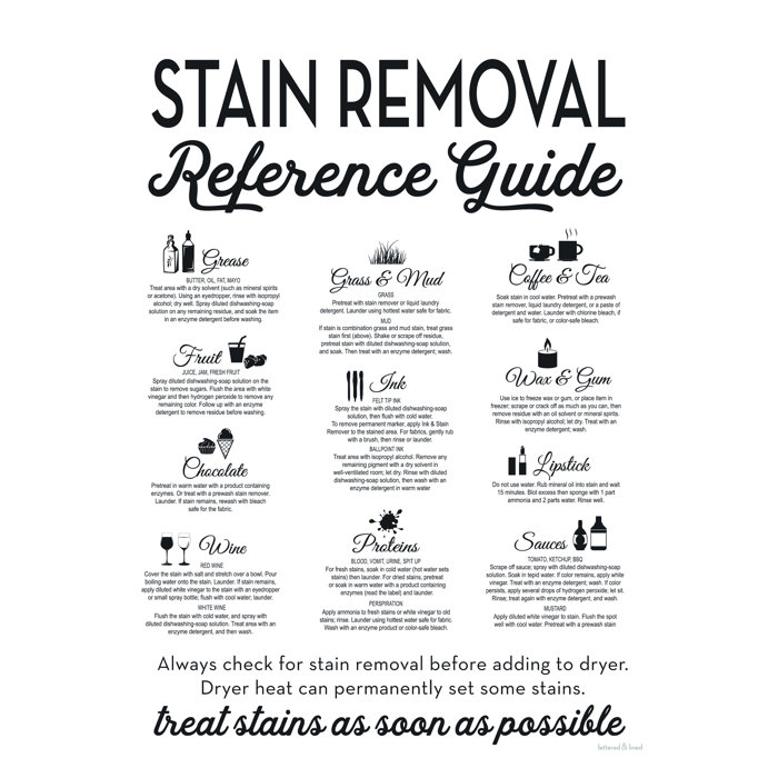 Trinx Stain Removal Reference Guide - Print on Canvas | Wayfair