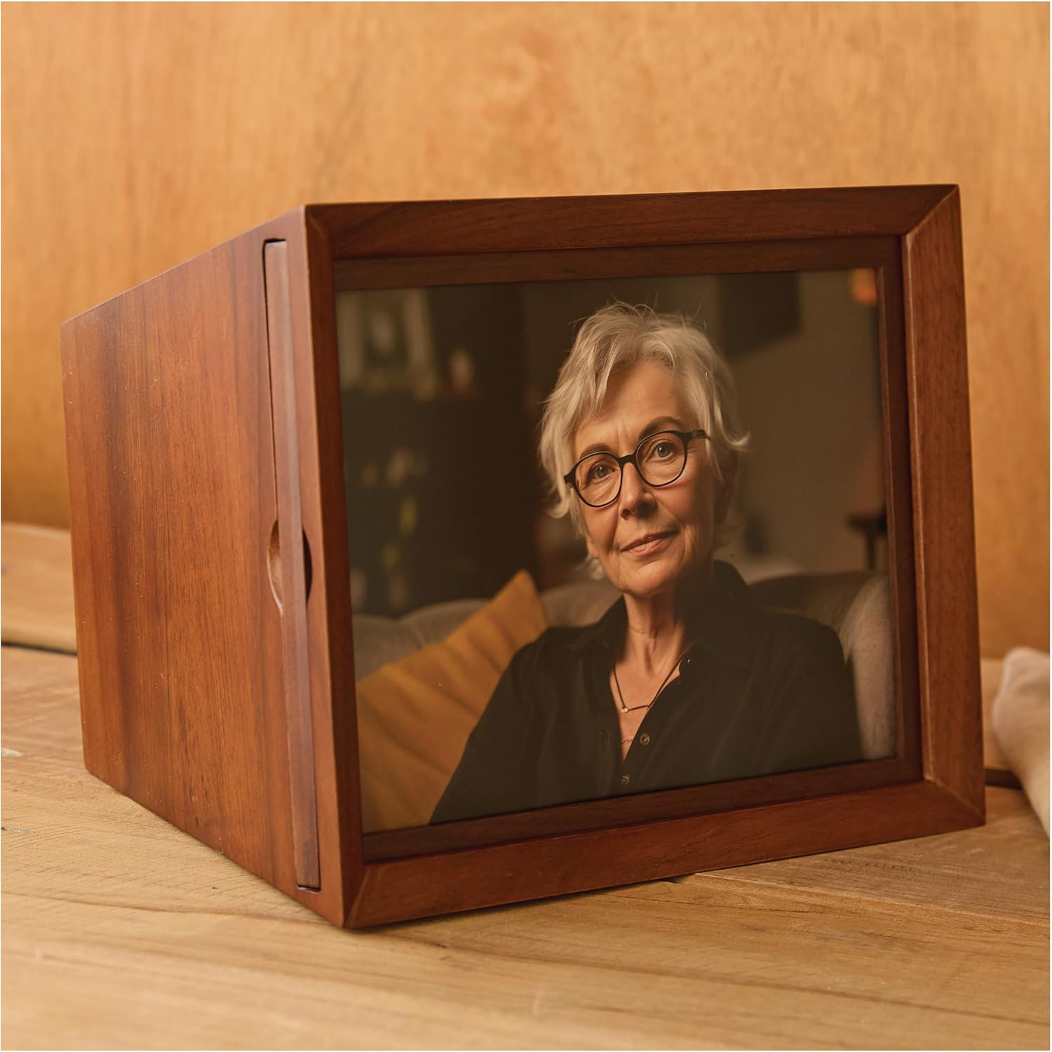 BLASIVE Cremation Photo Urn Walnut Wood Urn For Cremation Ash Up To ...