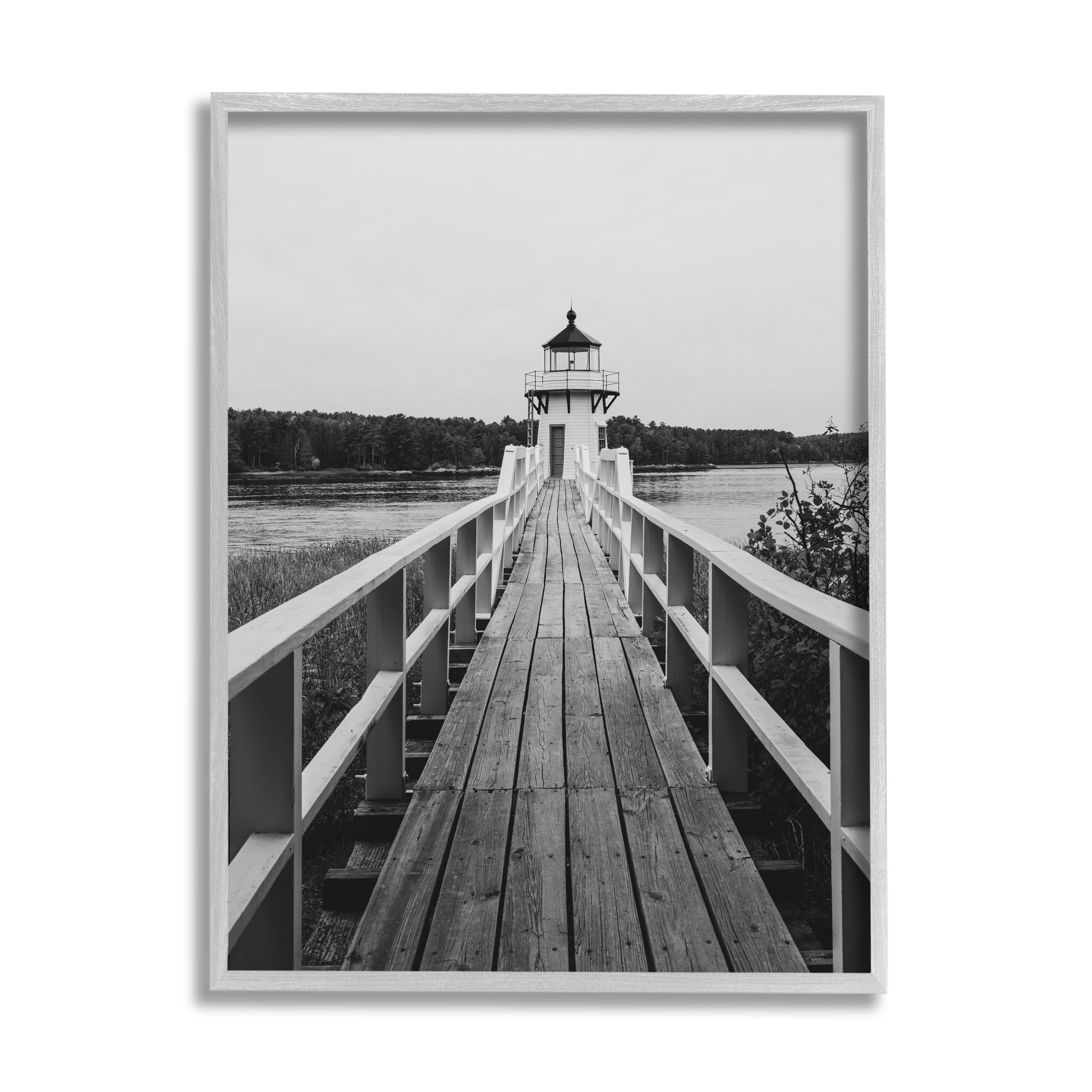 Stupell Industries Ba-103-Framed Rustic Lighthouse Photography On ...