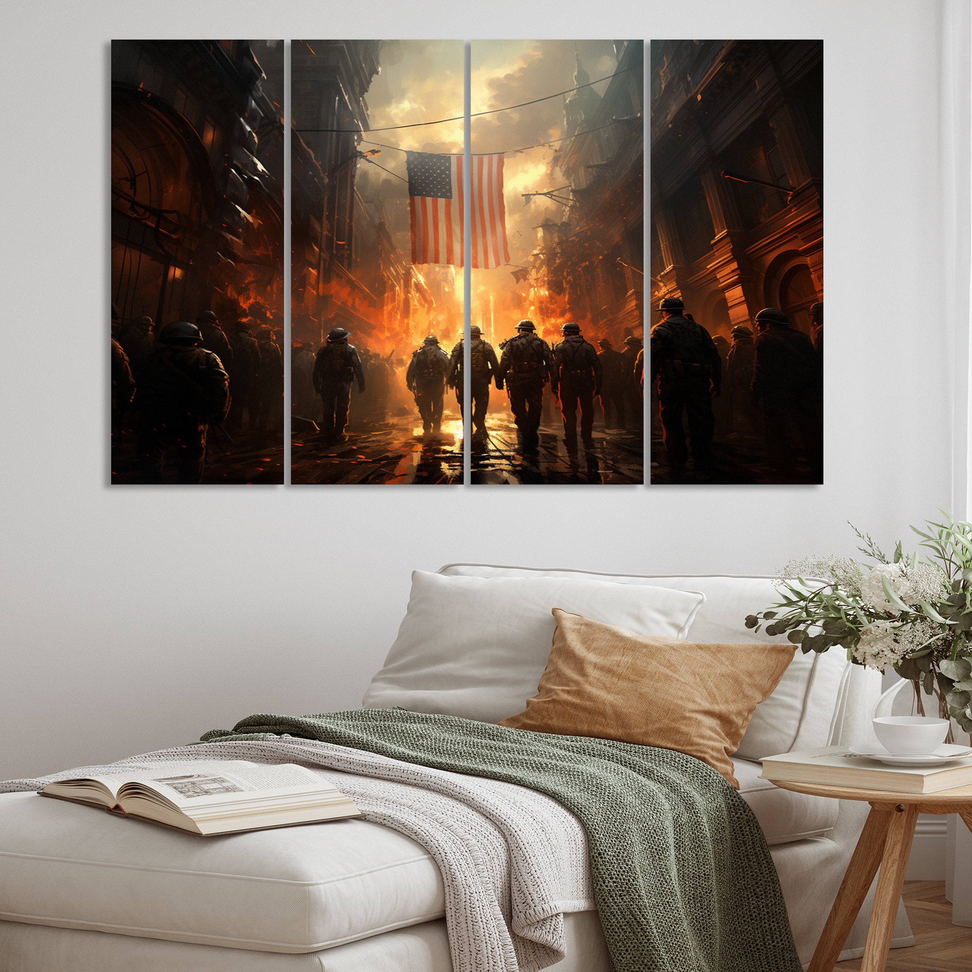 Design Art Fireman Heroes In Action III - Fireman Metal Wall Decor Set ...