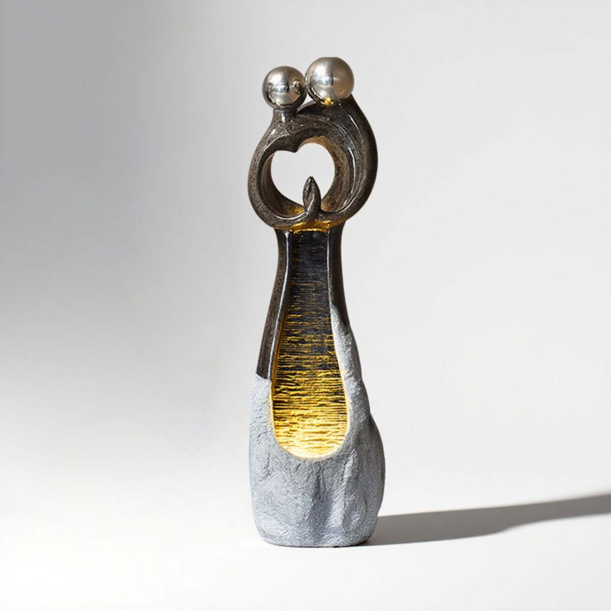 Hokku Designs Minimalist Stone Powder, Resin & FRP Art Flowing Water ...
