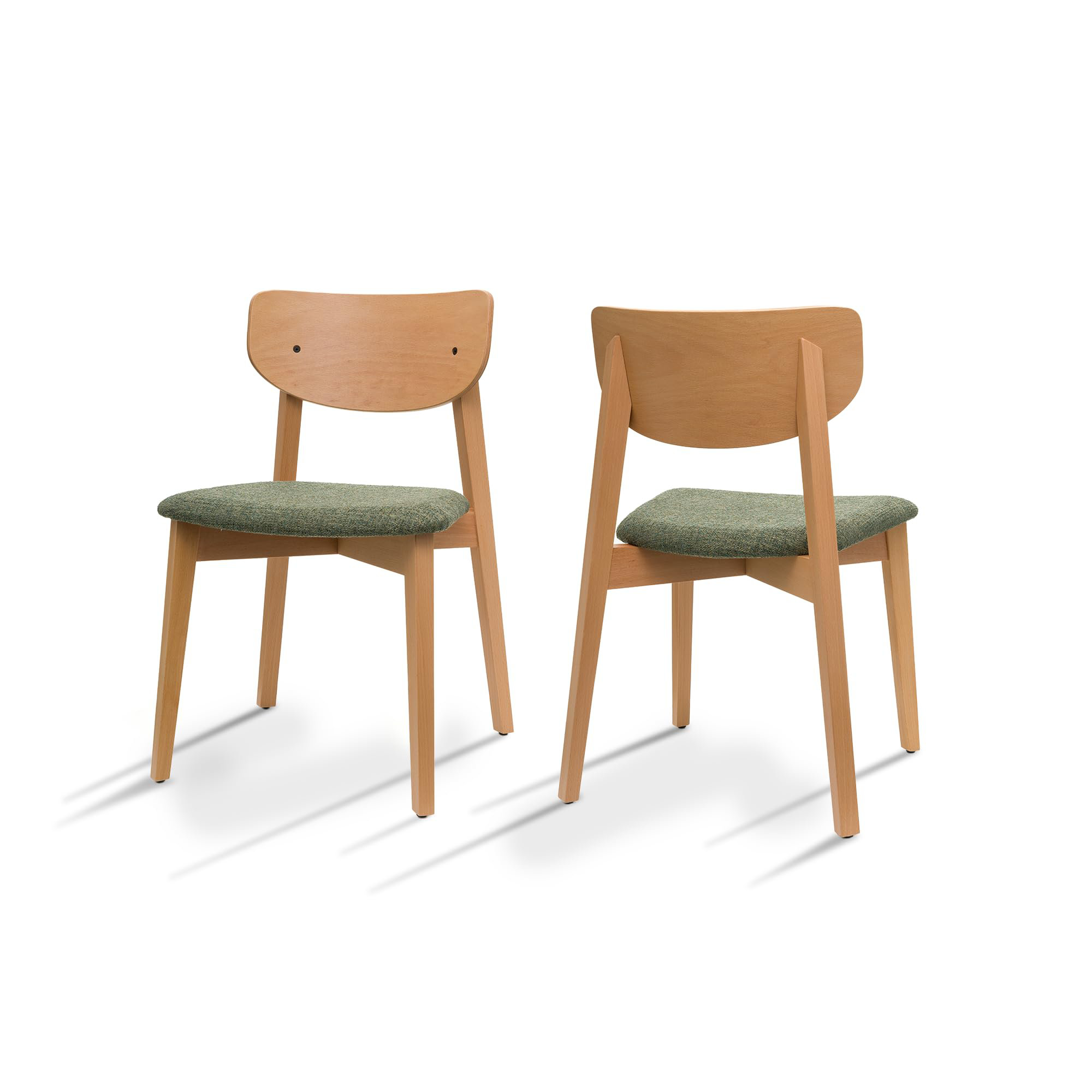 Corrigan Studio® Opus Wooden Dining Chairs Mid Century Upholstered ...