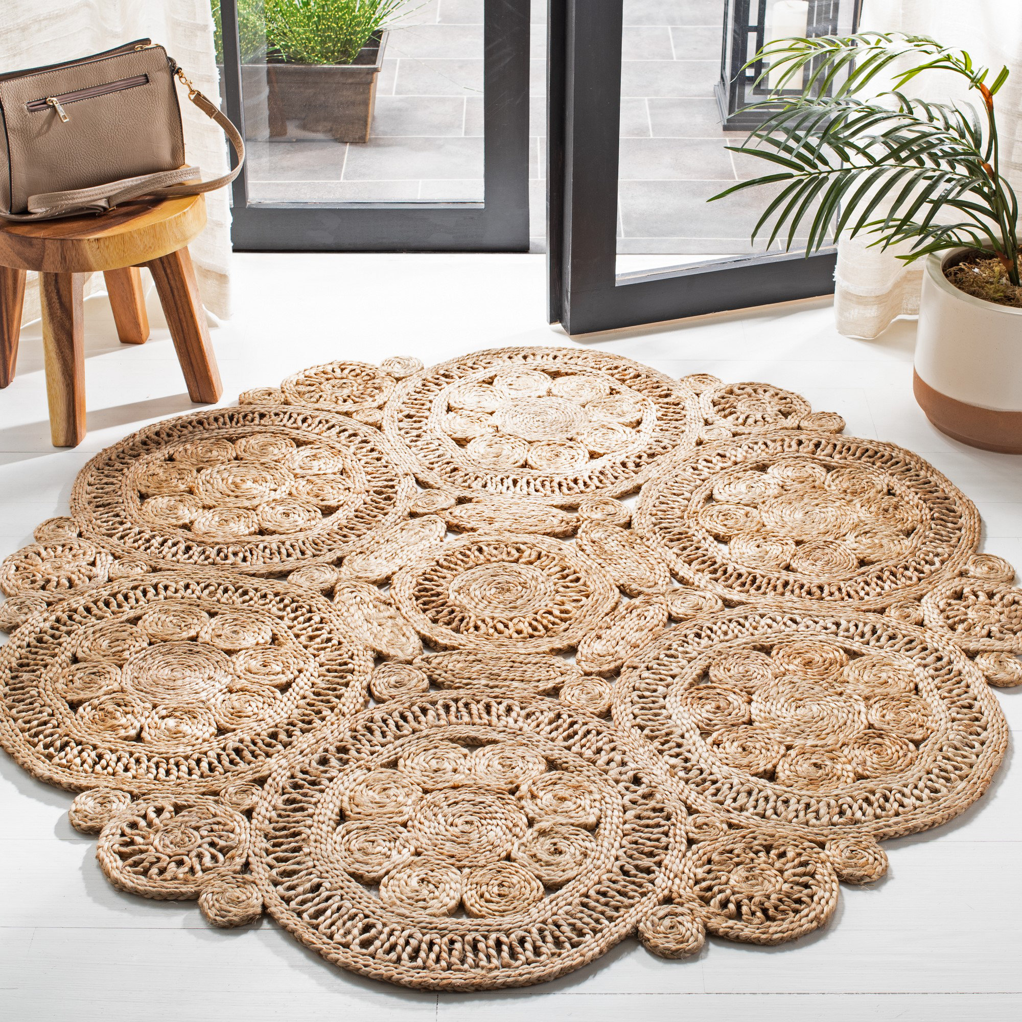 Dakota Fields Natural Fiber Hand Woven Jute Solid Color Rug & Reviews ...