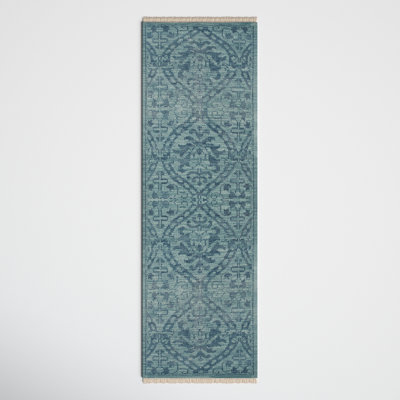 Addie Wool Teal/Navy Rug & Reviews | Birch Lane