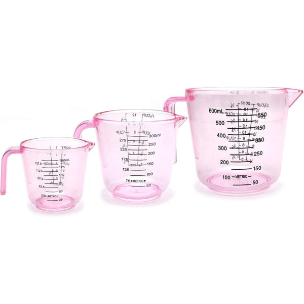 doitbest Plastic Measuring Cup Set, 3-Piece with Handle, 150ml, 300ml ...