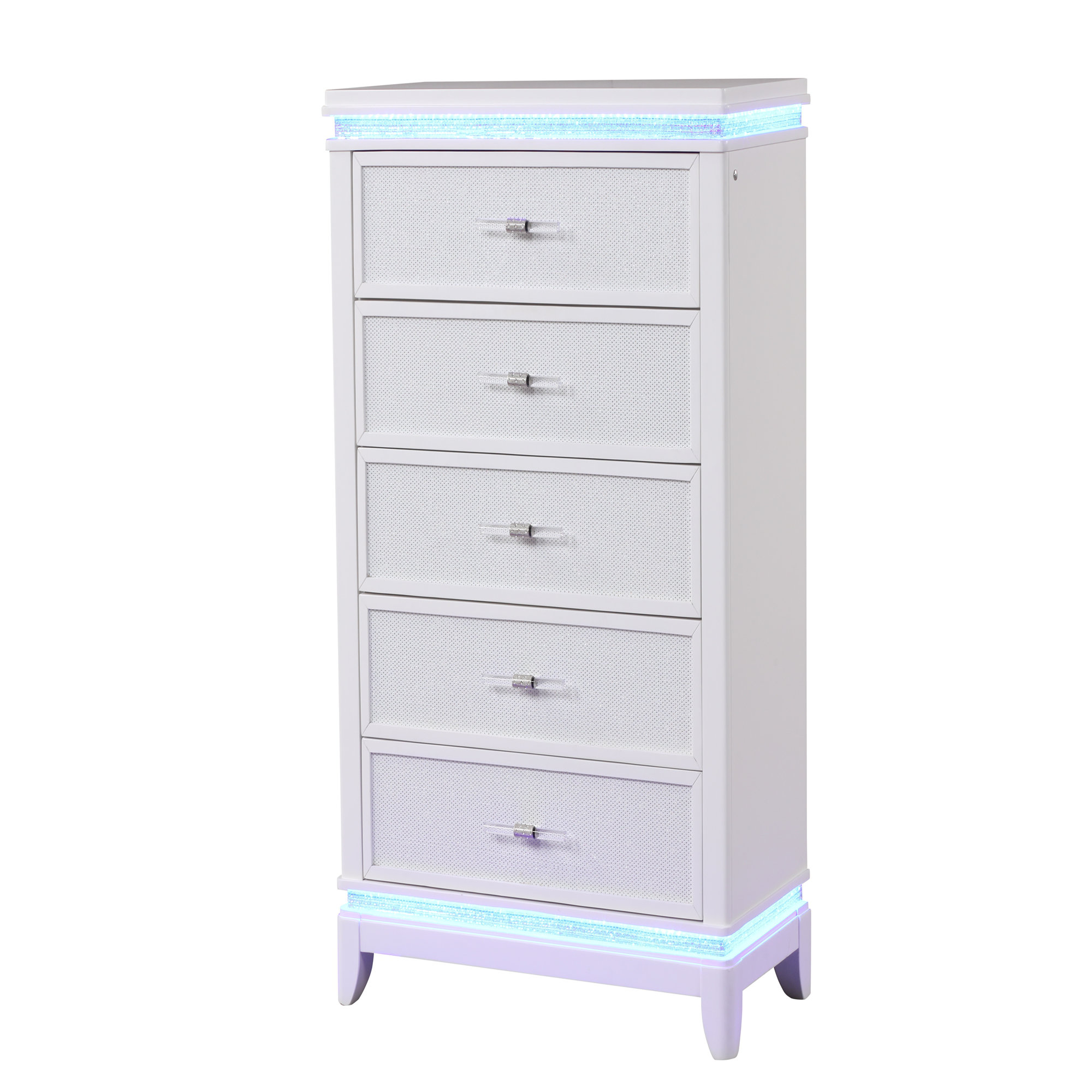 Everly Quinn Modern Style 5-Drawer Chest with Diamond Drawer Pulls and ...