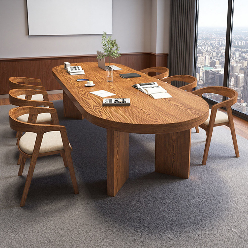 Latitude Run® Modern Standard Oval Solid Wood Conference Table ...