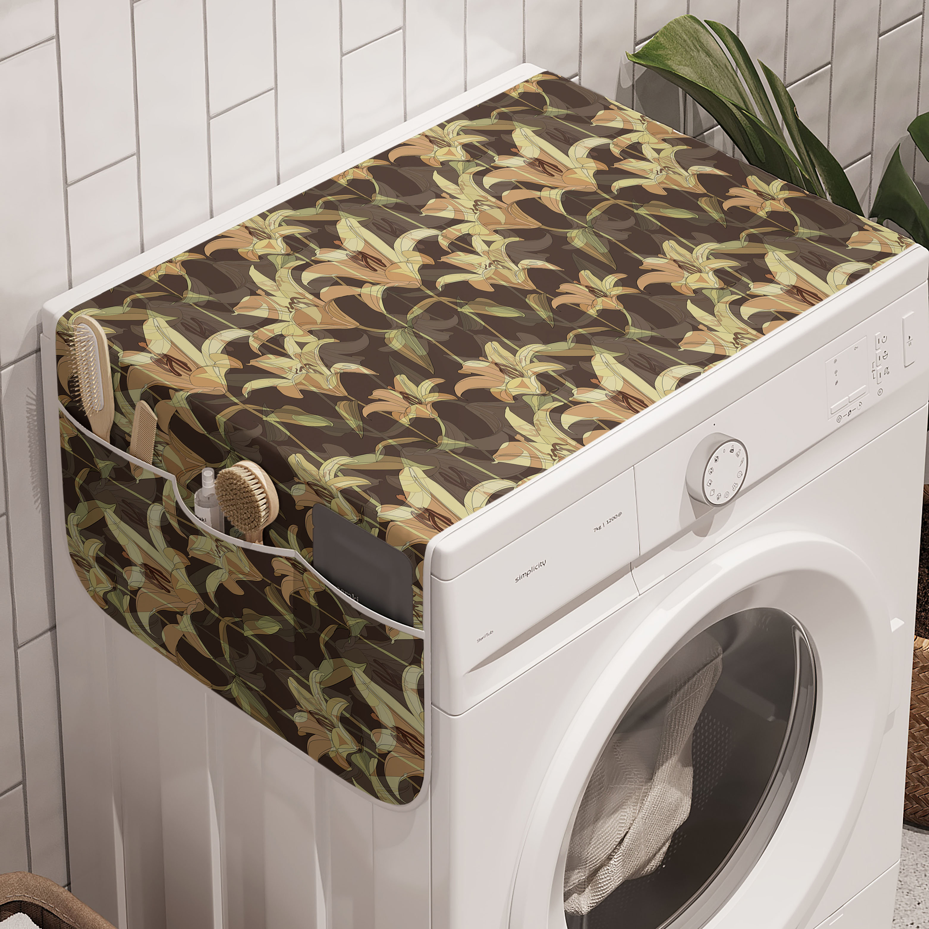 East Urban Home Lily Flowers Washing Machine Organizer Pack of 2 47" x ...