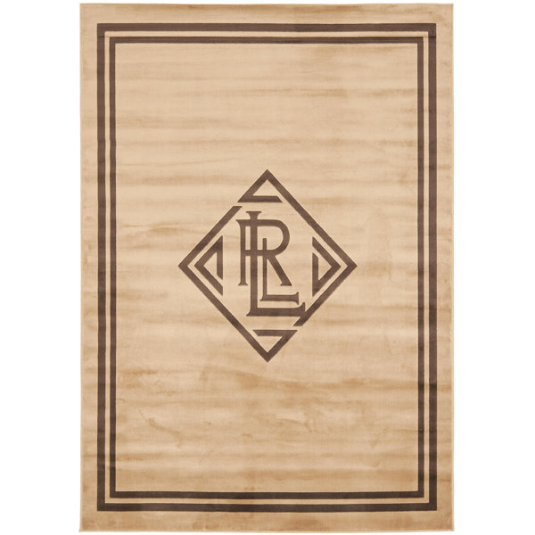 Lauren Ralph Lauren Lauren Monogram , Viscose Pile, Camel Area Rug ...
