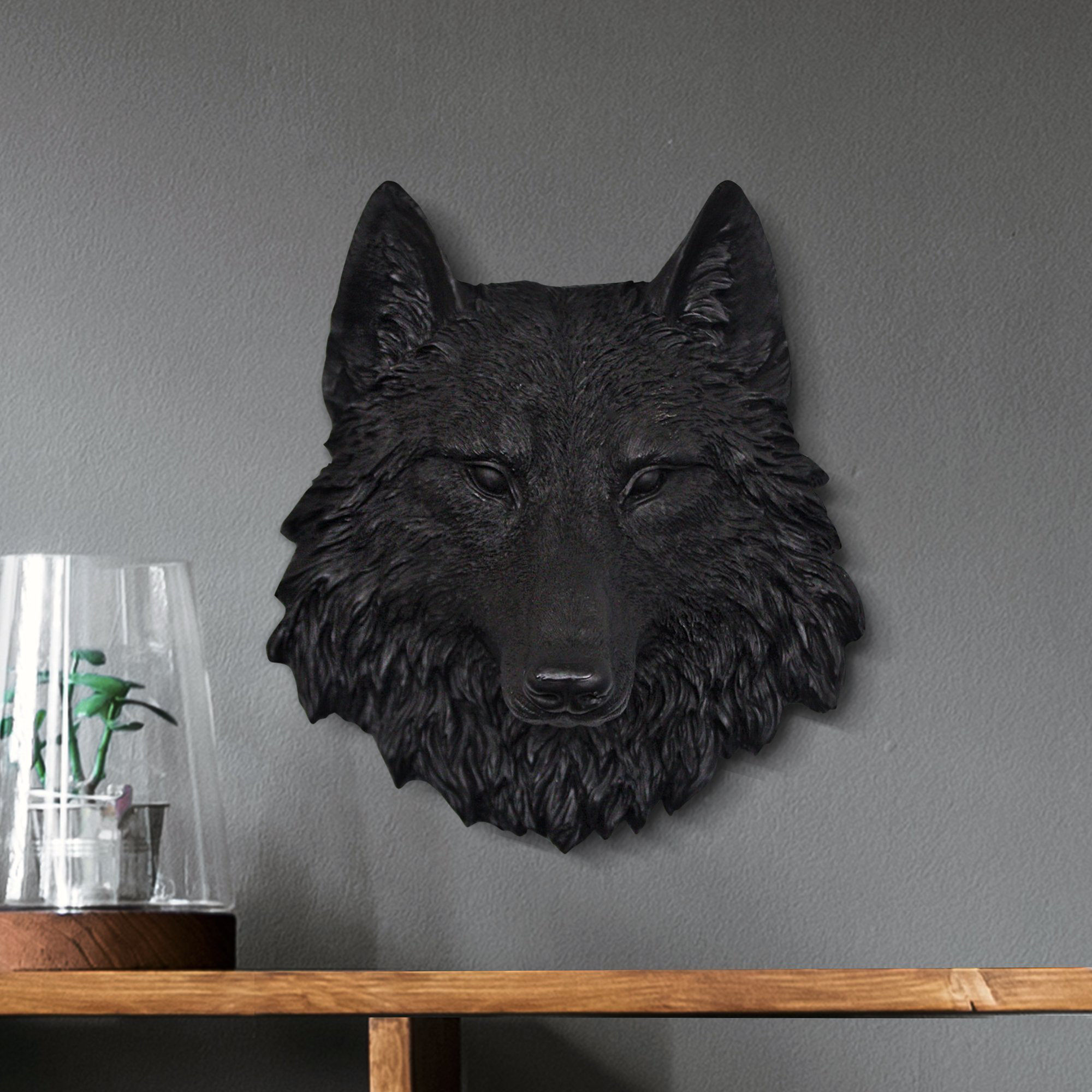 Wrought Studio™ Sierra Faux Taxidermy Mini Wolf Head Wall Decor ...