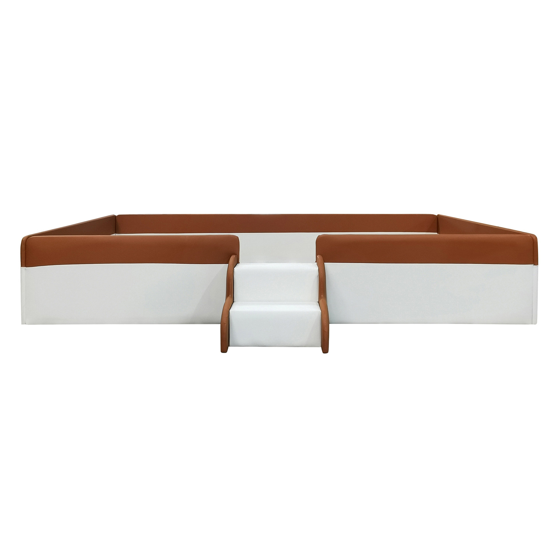 Latitude Run® Tamaj Upholstered Daybed Frame with Fence and Stairs ...