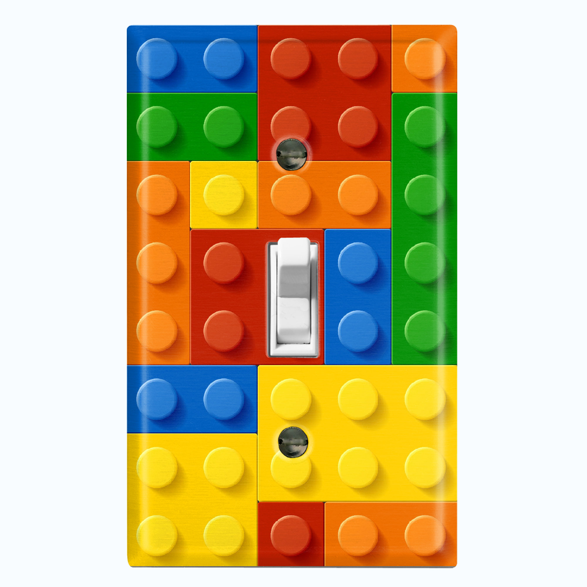 WorldAcc Colorful Brick Toy Kids Themed 1 - Gang Toggle Light Switch ...