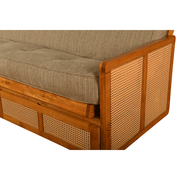 Bayou Breeze Full-size Futon Frame with Storage in Honey Finish ...