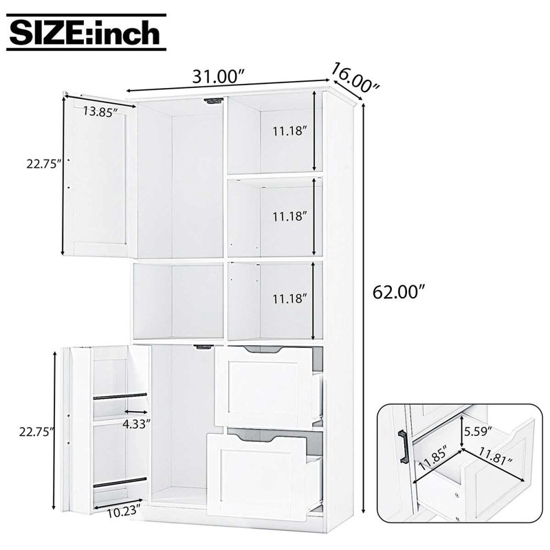 Red Barrel Studio® Bathroom Storage Cabinet Multiple Storage Space ...