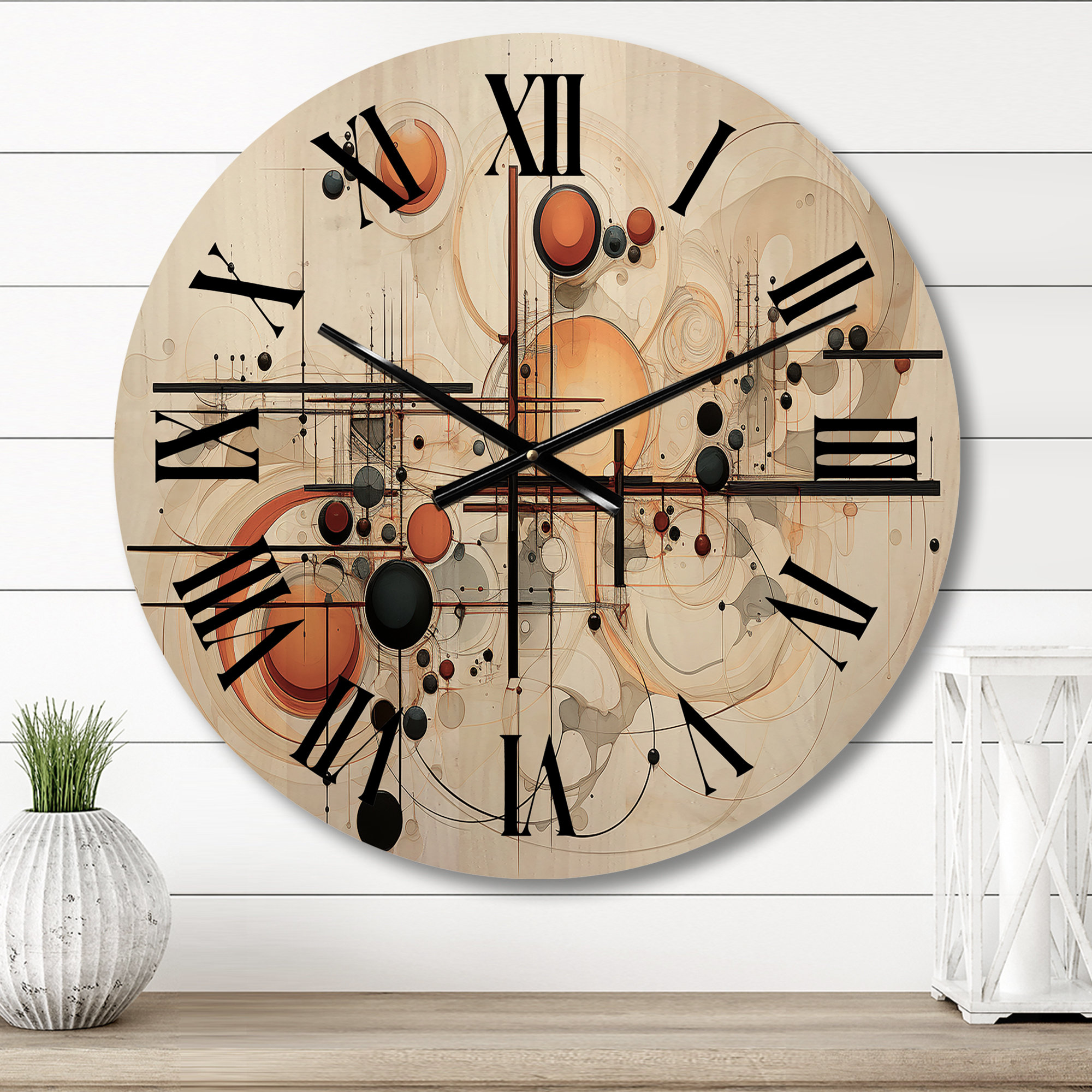 East Urban Home Orange Beige Line Art Conceptual Abstracts - Modern ...