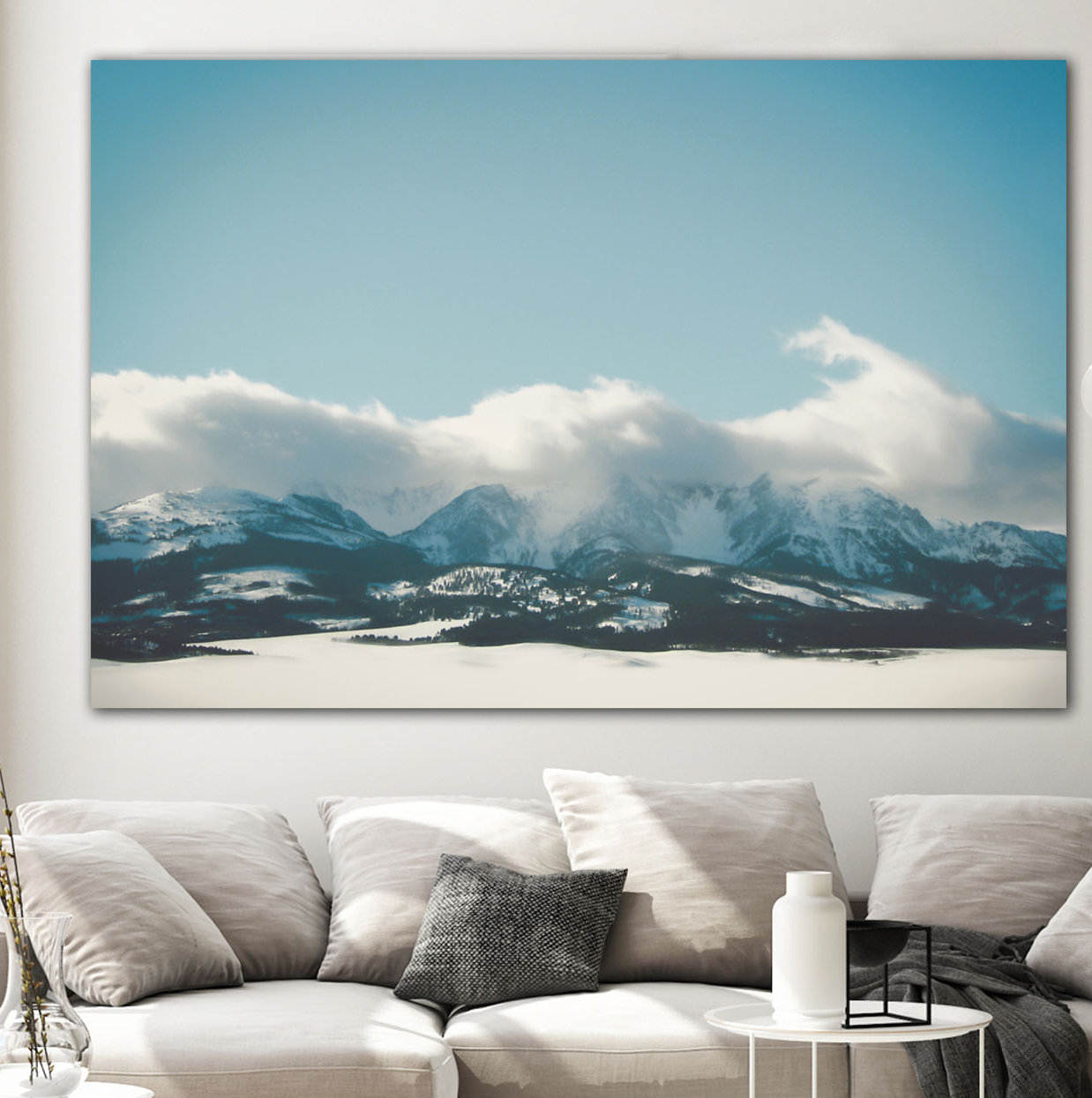 Clicart Bridger Mountain Cloud Cover by Annie Bailey - Wrapped Canvas ...
