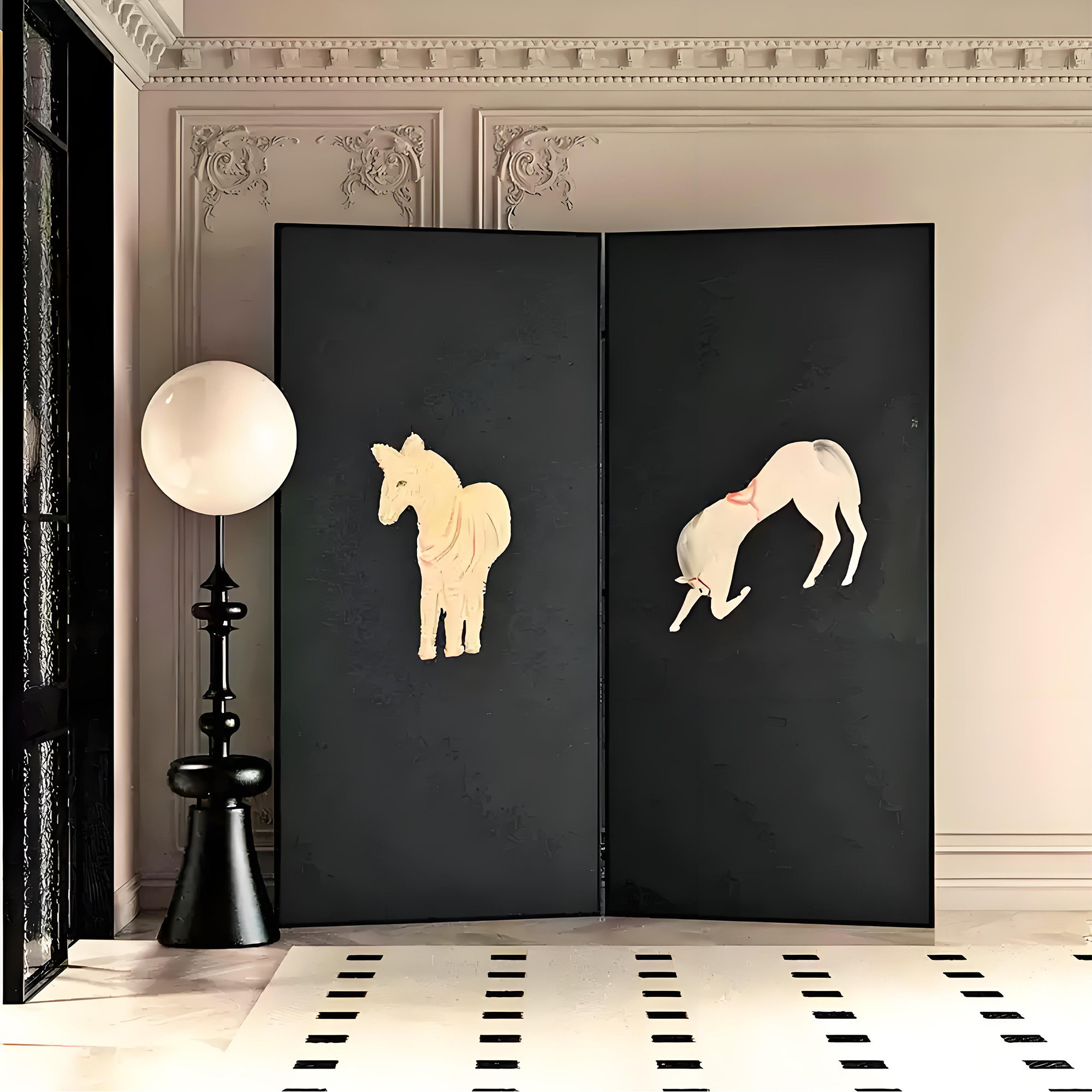 Red Barrel Studio® Black Animal Motif Screen | Wayfair