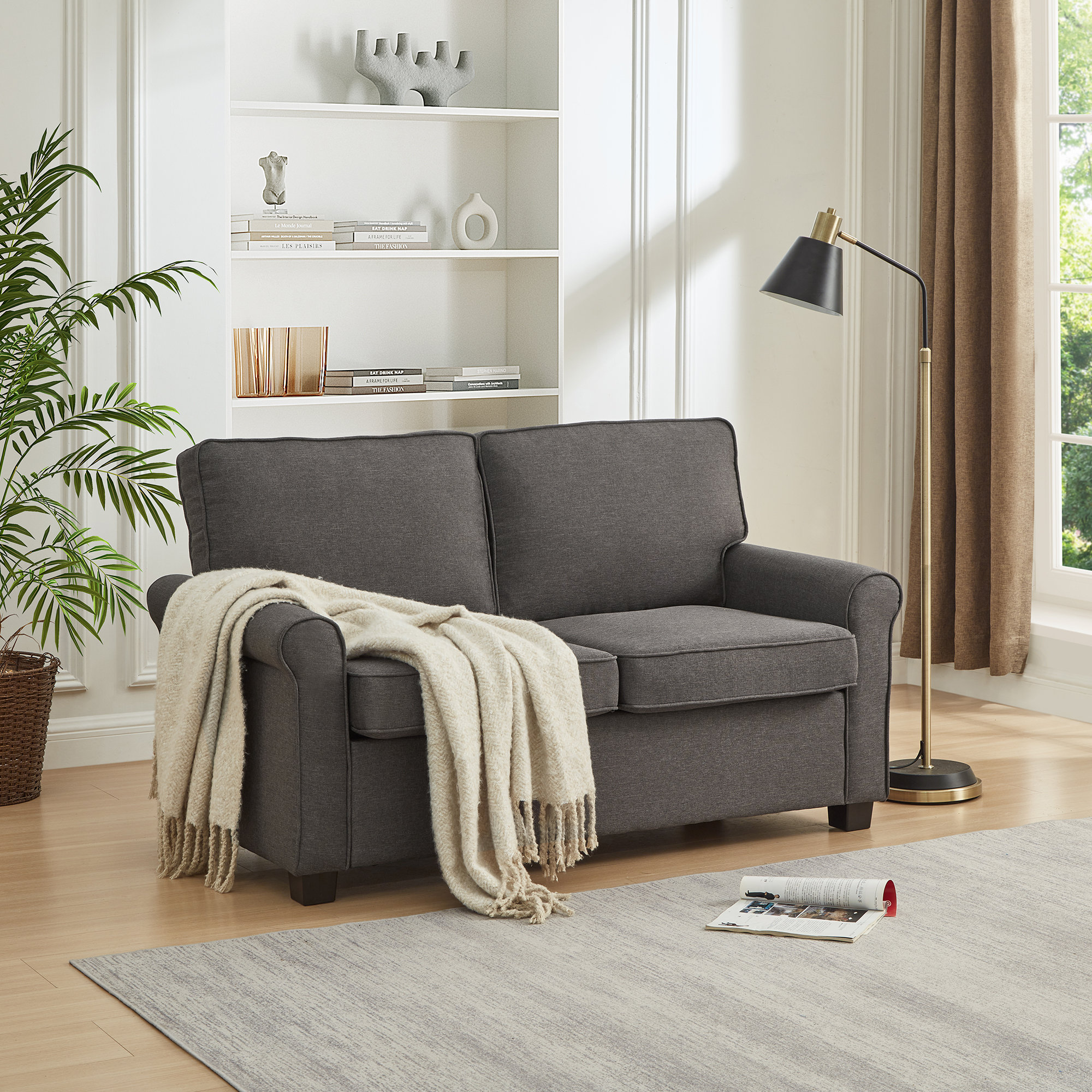 Winston Porter Modern Upholstered 2-Seater Devin Sofa Sleeper Body 57.1 ...