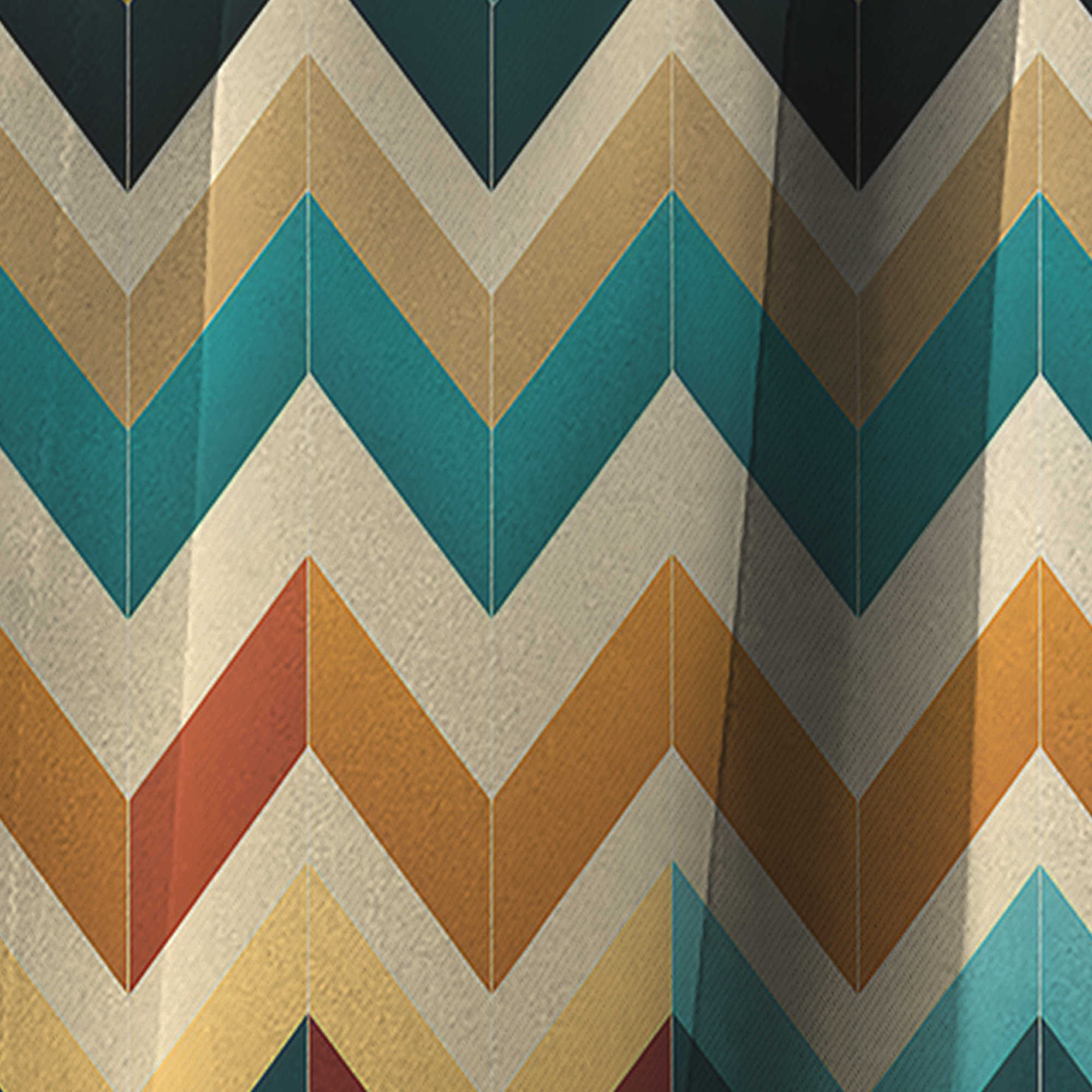 Design Art Ivory Boho Accents Chevron - Chevron Curtain - Blackout ...