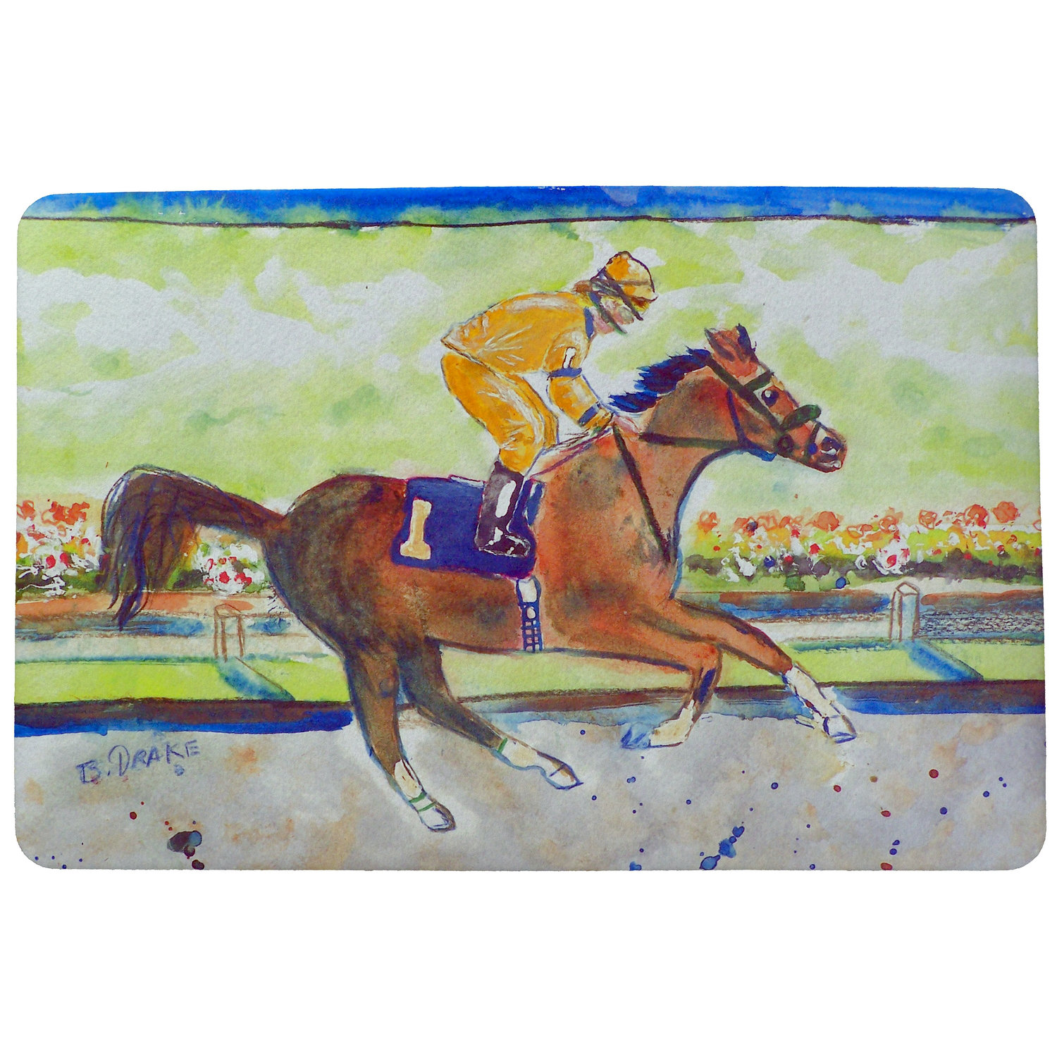 Charlton Home® Nyah Racing Horse Non-Slip Indoor/Outdoor Door Mat | Wayfair