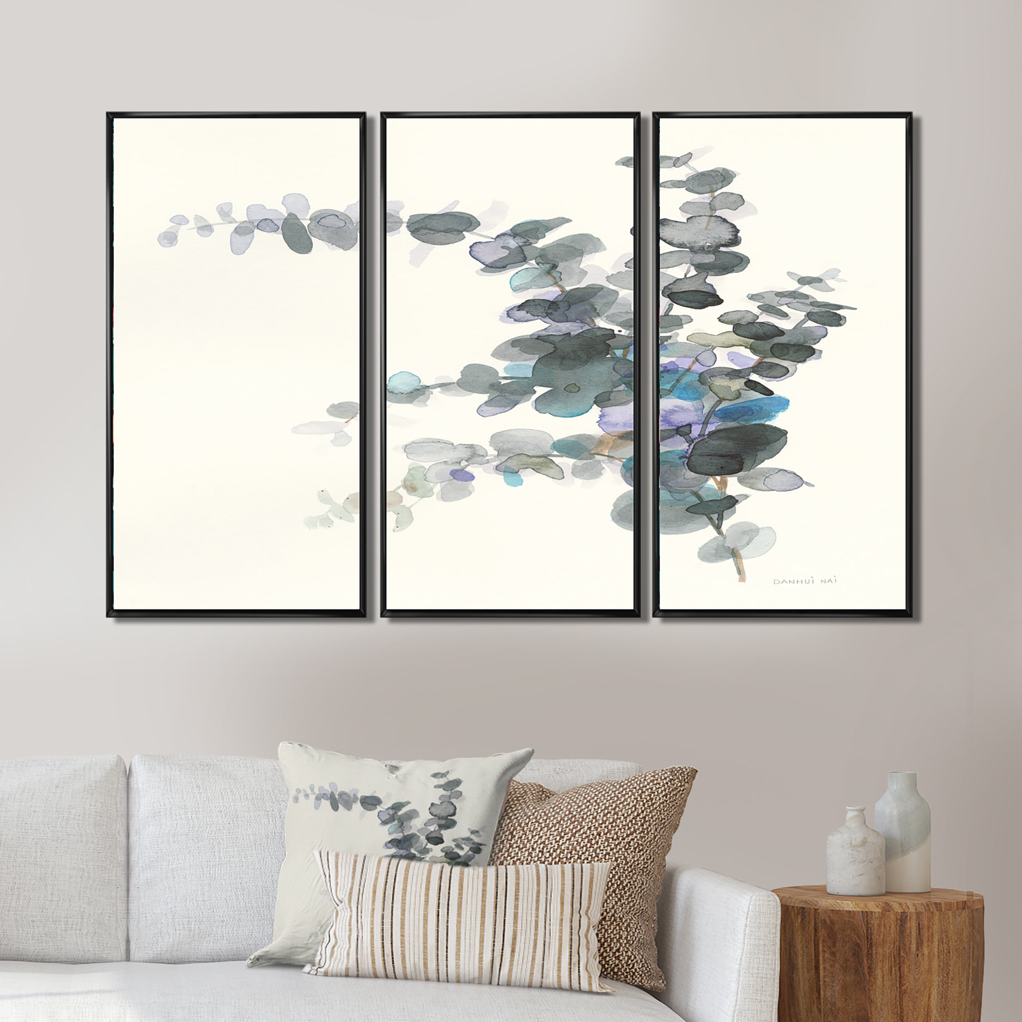 Winston Porter Grey Watercolor Flower III - Traditional Framed Canvas ...
