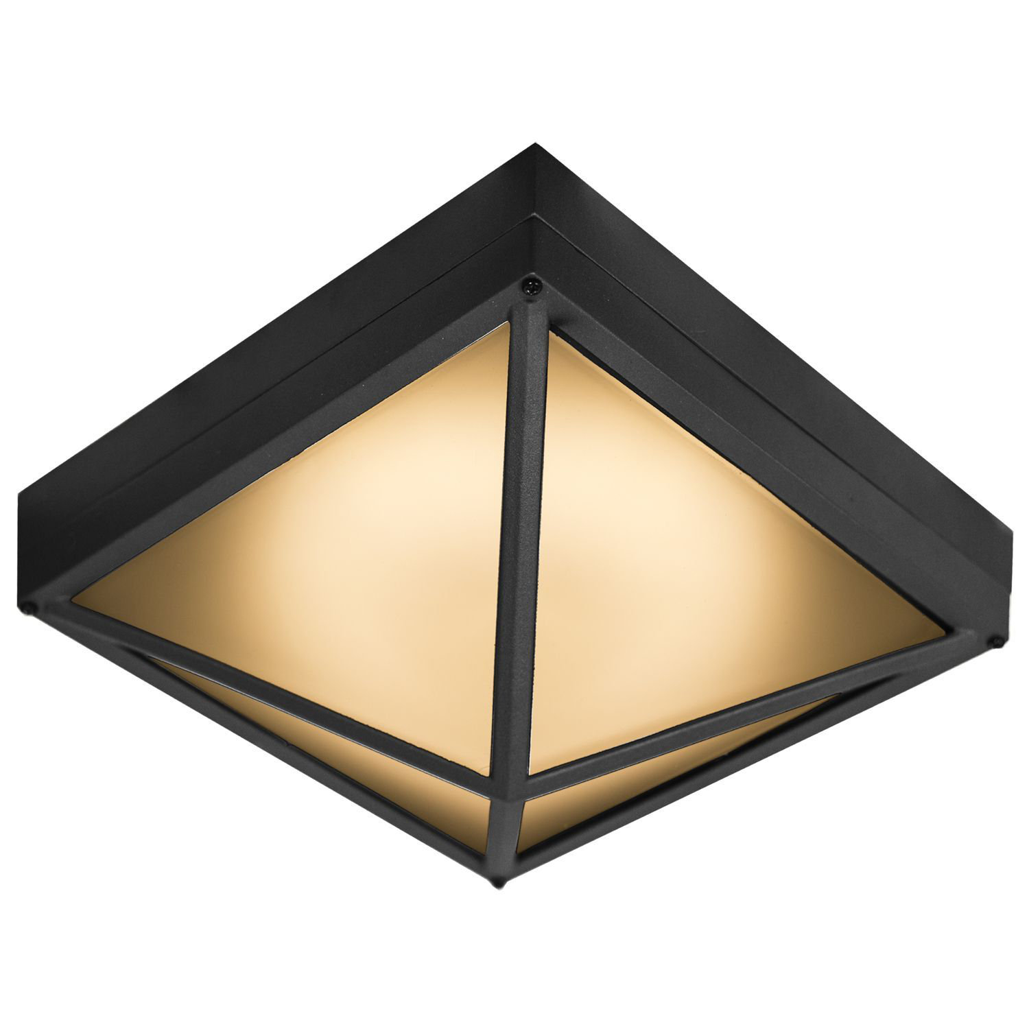 Gracie Oaks LFX/PYR/12W/3SCT/BK Pyramid Ceiling Fixture 10" 120V 30K ...