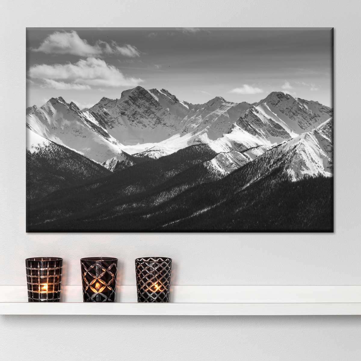 Millwood Pines Monochrome Rocky Mountains Canvas Print - Wayfair Canada