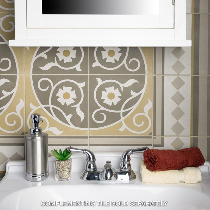 Merola Tile Caprice Series 7.88" x 7.88" Porcelain Patterned Wall ...