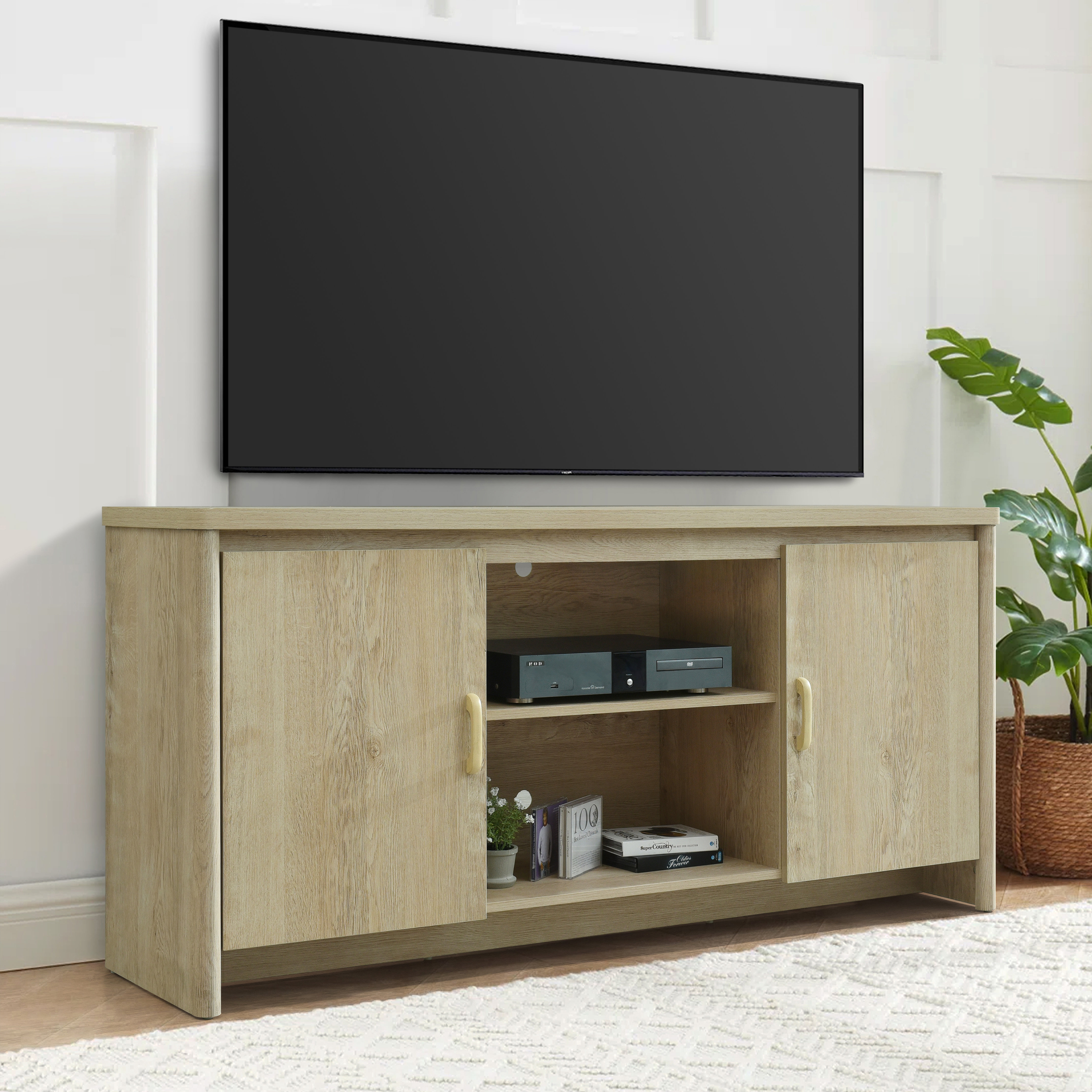 Elisa Home Georgia TV Stand for TVs up to 65 Inches, TV Cabinet with ...