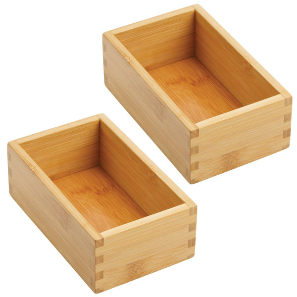 mDesign Stackable Wooden Bamboo Drawer Organizer Tray | Wayfair
