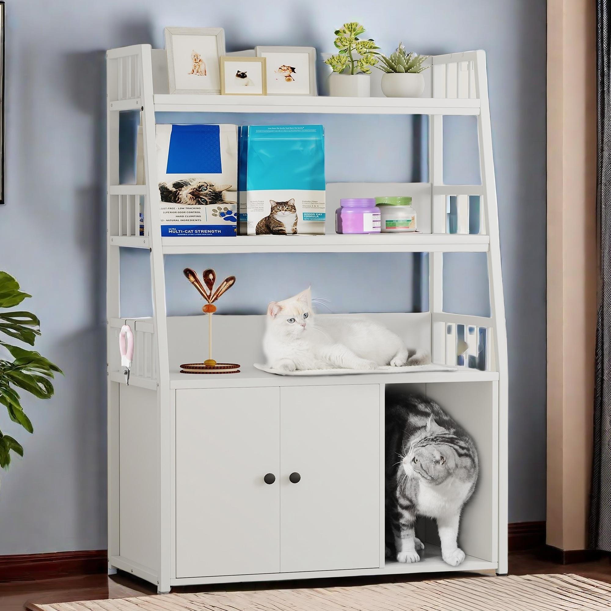 Tucker Murphy Pet™ Rustic Litter Box Enclosure With Shelves & Reviews ...