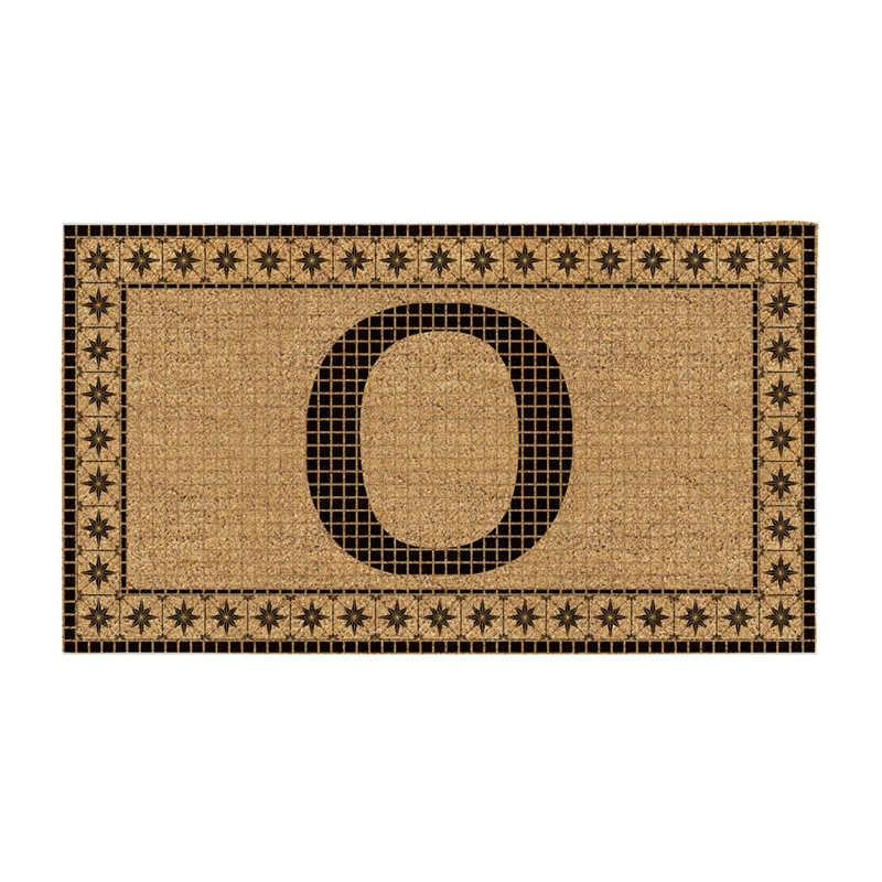 Winston Porter Monogram Flocked Vintage Tile Mat, Letter O | Wayfair