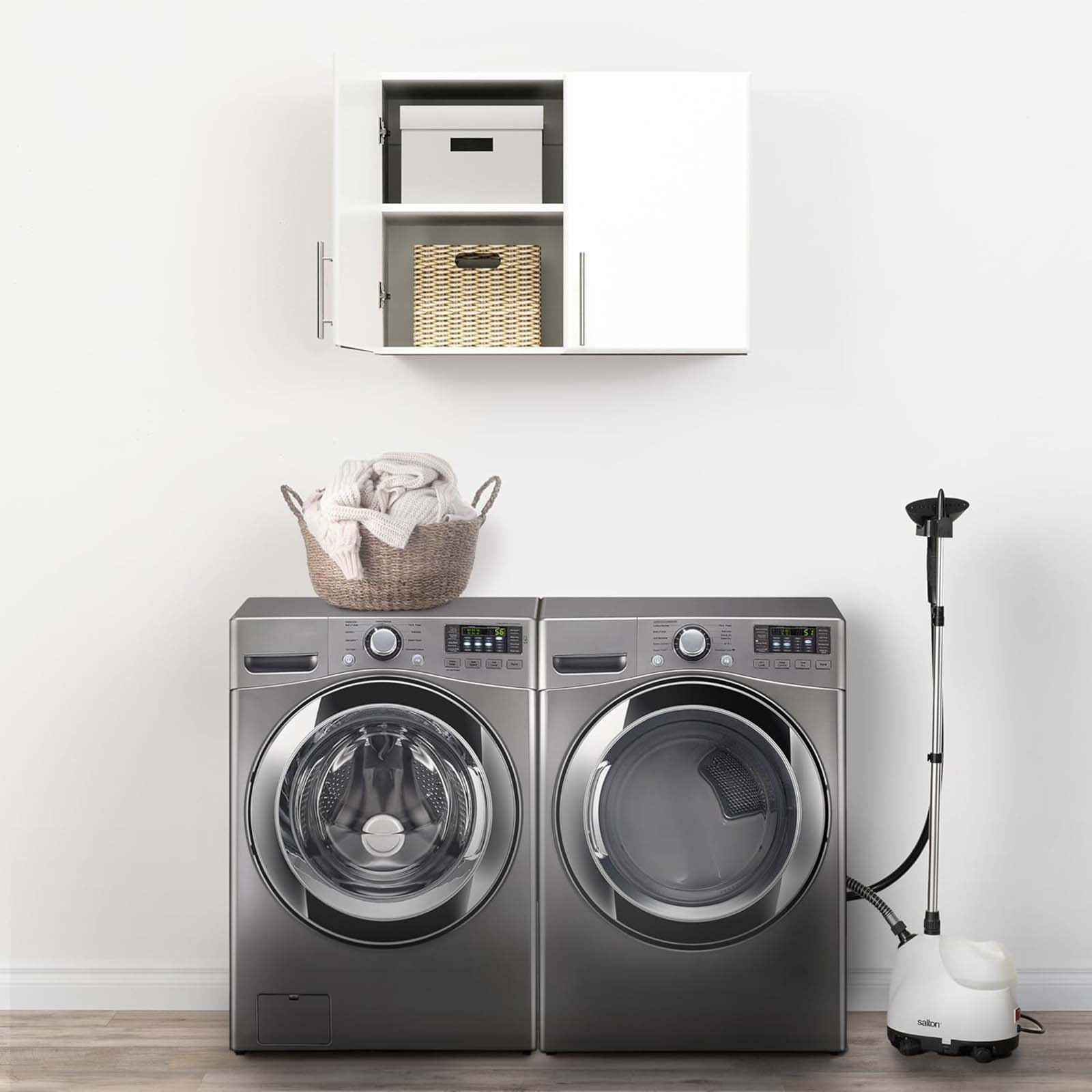 Ebern Designs Elite 32" Stackable Wall Cabinet In Black | Wayfair