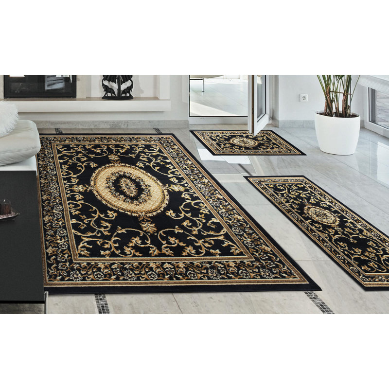 Astoria Grand Dodington Formal Floral Scroll Vines Border 3 Piece ...