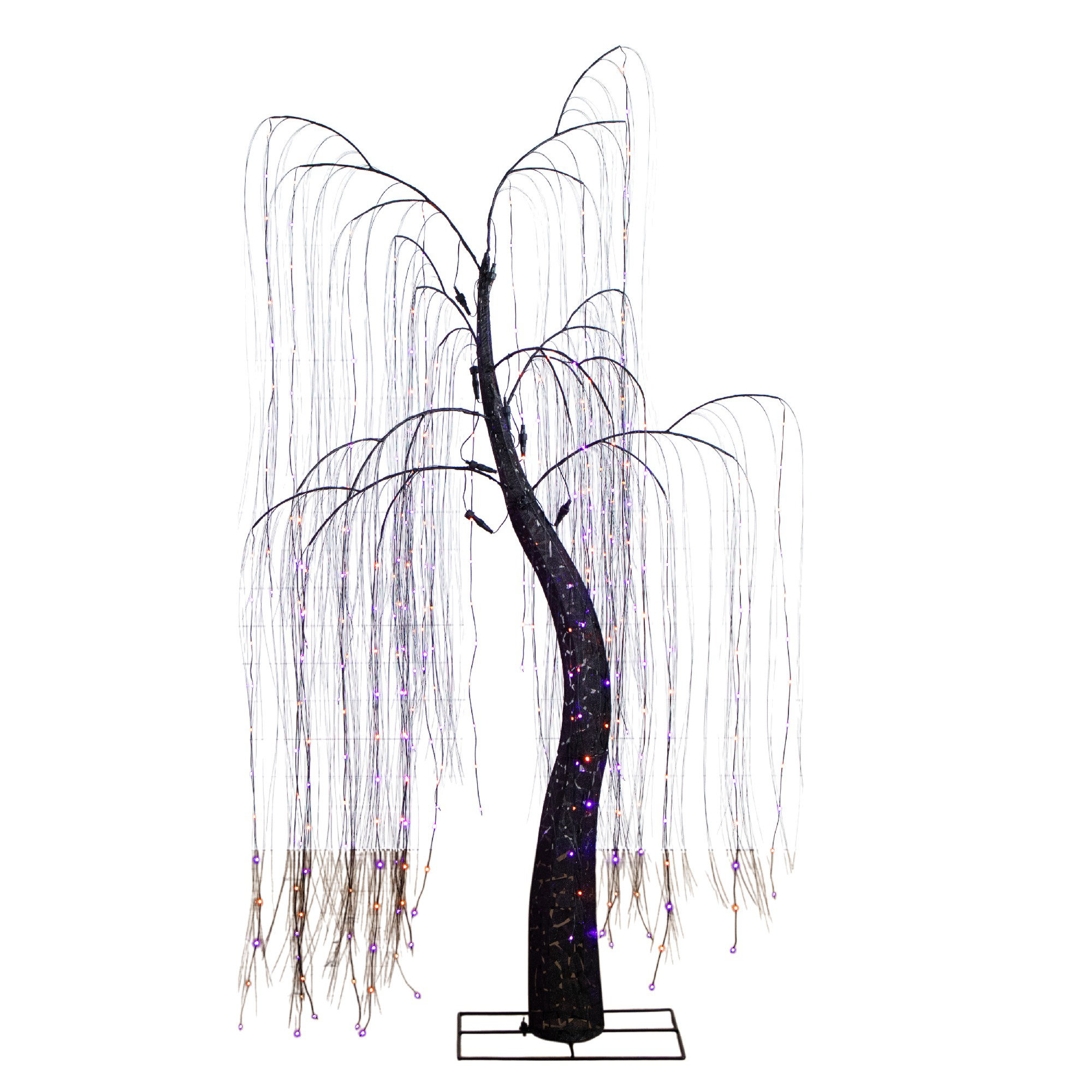 Everly Quinn 7Ft. Pre-Lit Artificial Halloween Black Willow Tree With ...