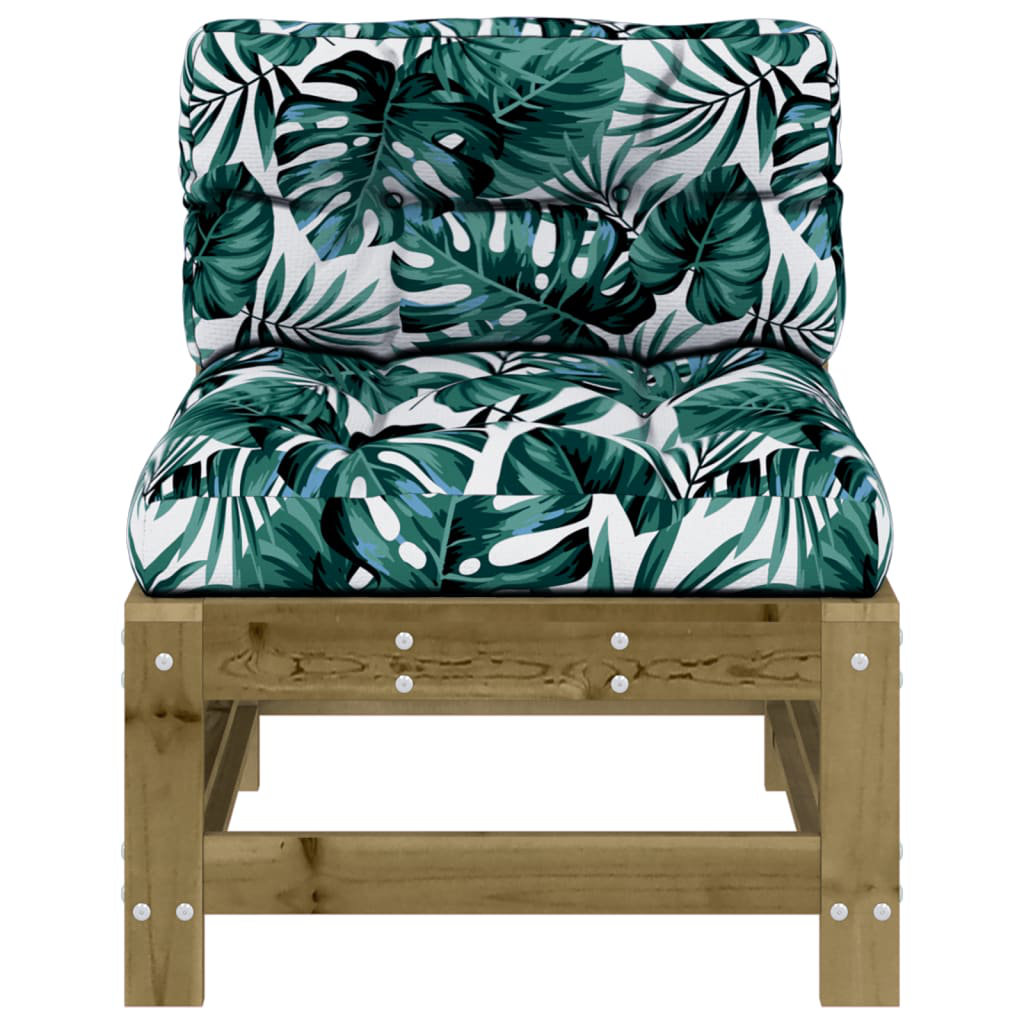 Ophelia & Co. Middle Sofa Natural Wood And Grey Cushion | Wayfair