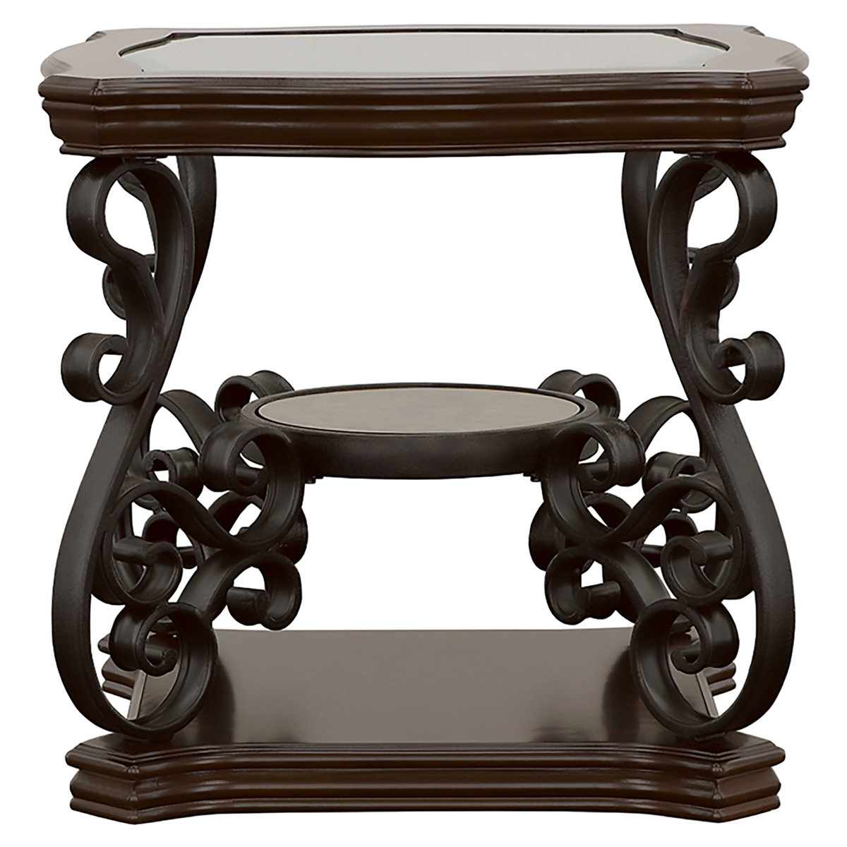 World Menagerie 2 - Shelf Glass Top End Table For Tables And Storage ...