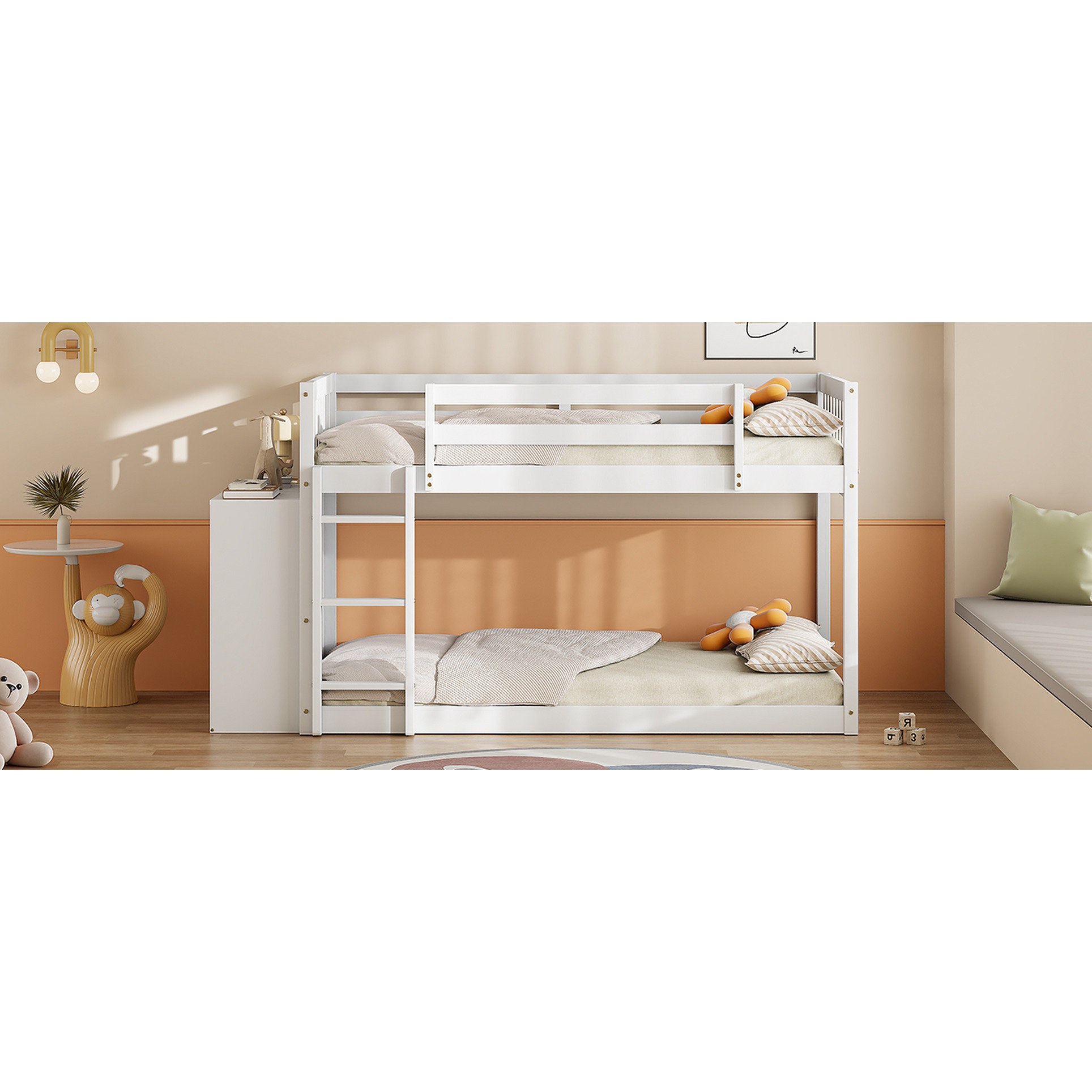 Latitude Run® Bunk Bed With 4 Drawers & 3 Shelves - Hue For A Fresh ...