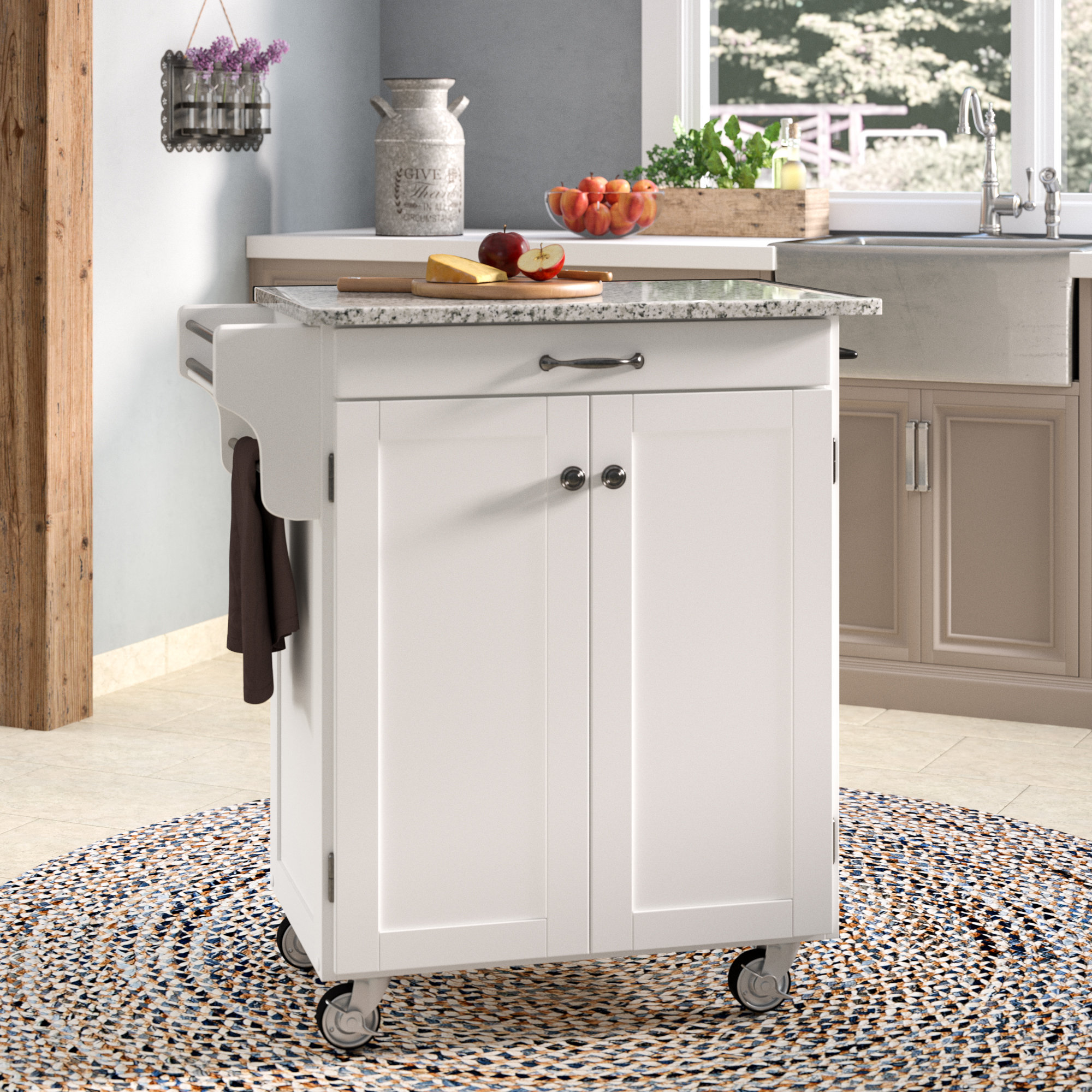 Red Barrel Studio® Savorey Kitchen Cart with Granite Top & Reviews ...