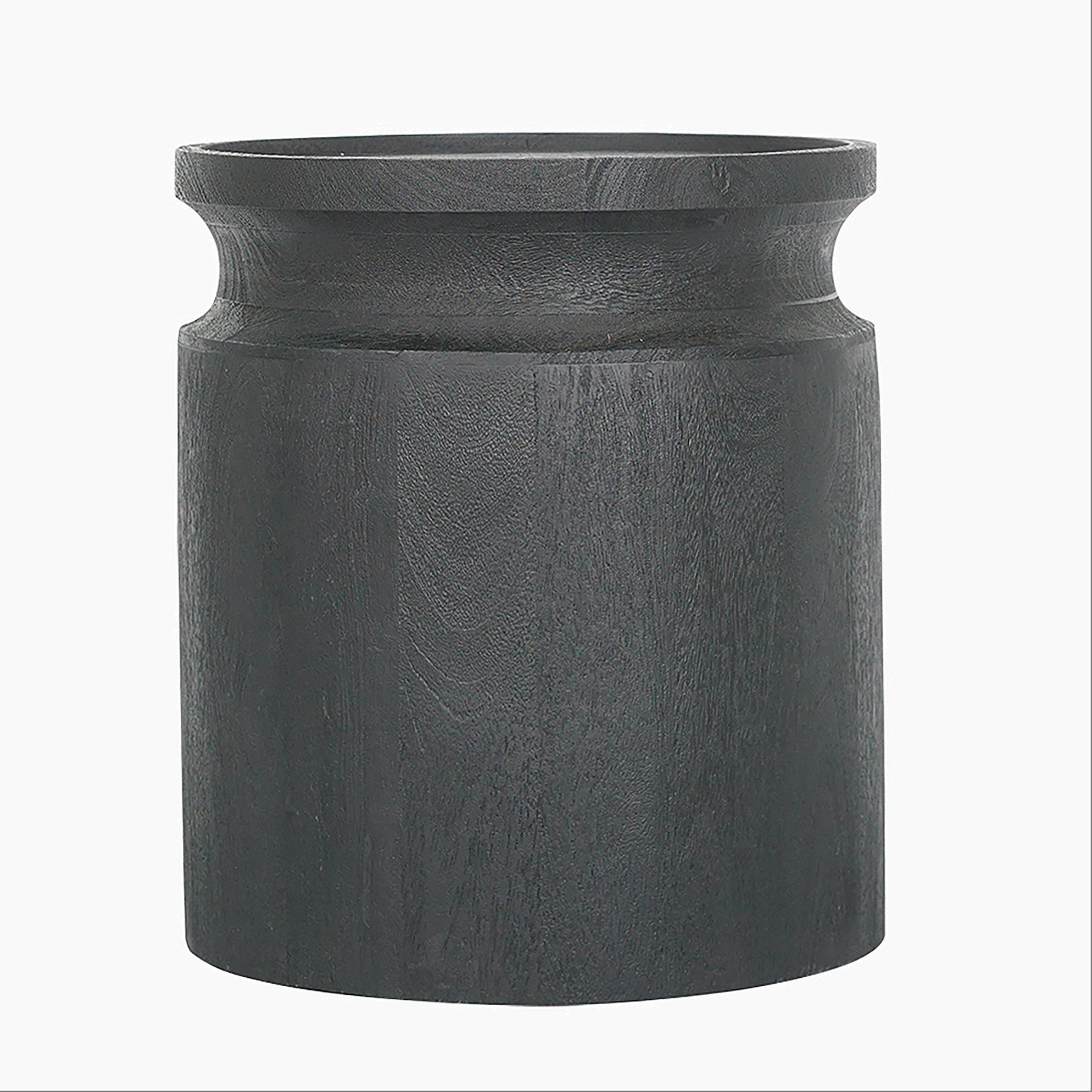 Latitude Run® D14x16" Black Wooden Cylinder Side Table | Wayfair